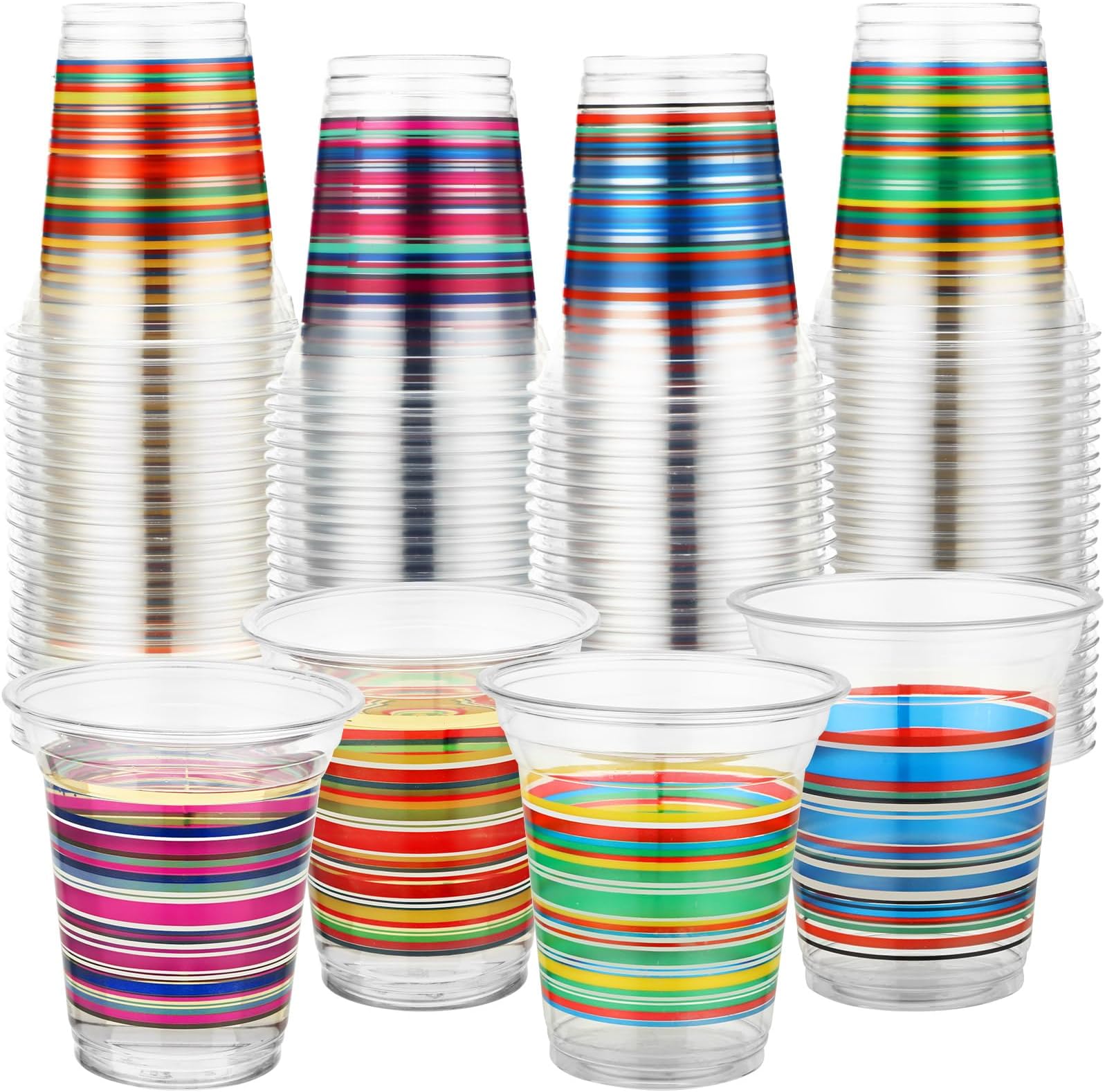 Amazon.com: Vesici 200 Pcs Fiesta Cups 9 oz Plastic Mexican Cups ...