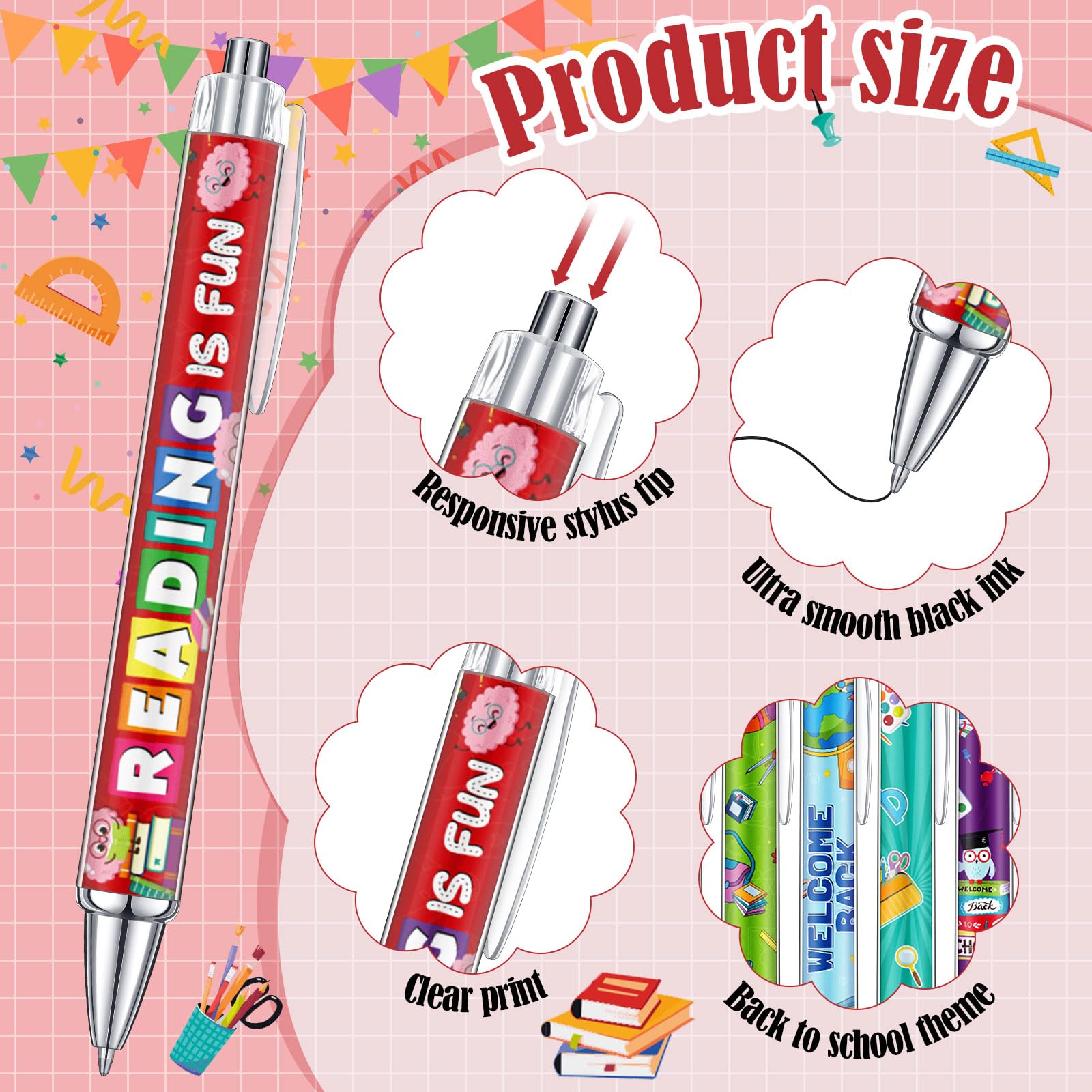 Snapklik.com : 48 Pcs Welcome Back To School Ballpoint Pens First Day ...
