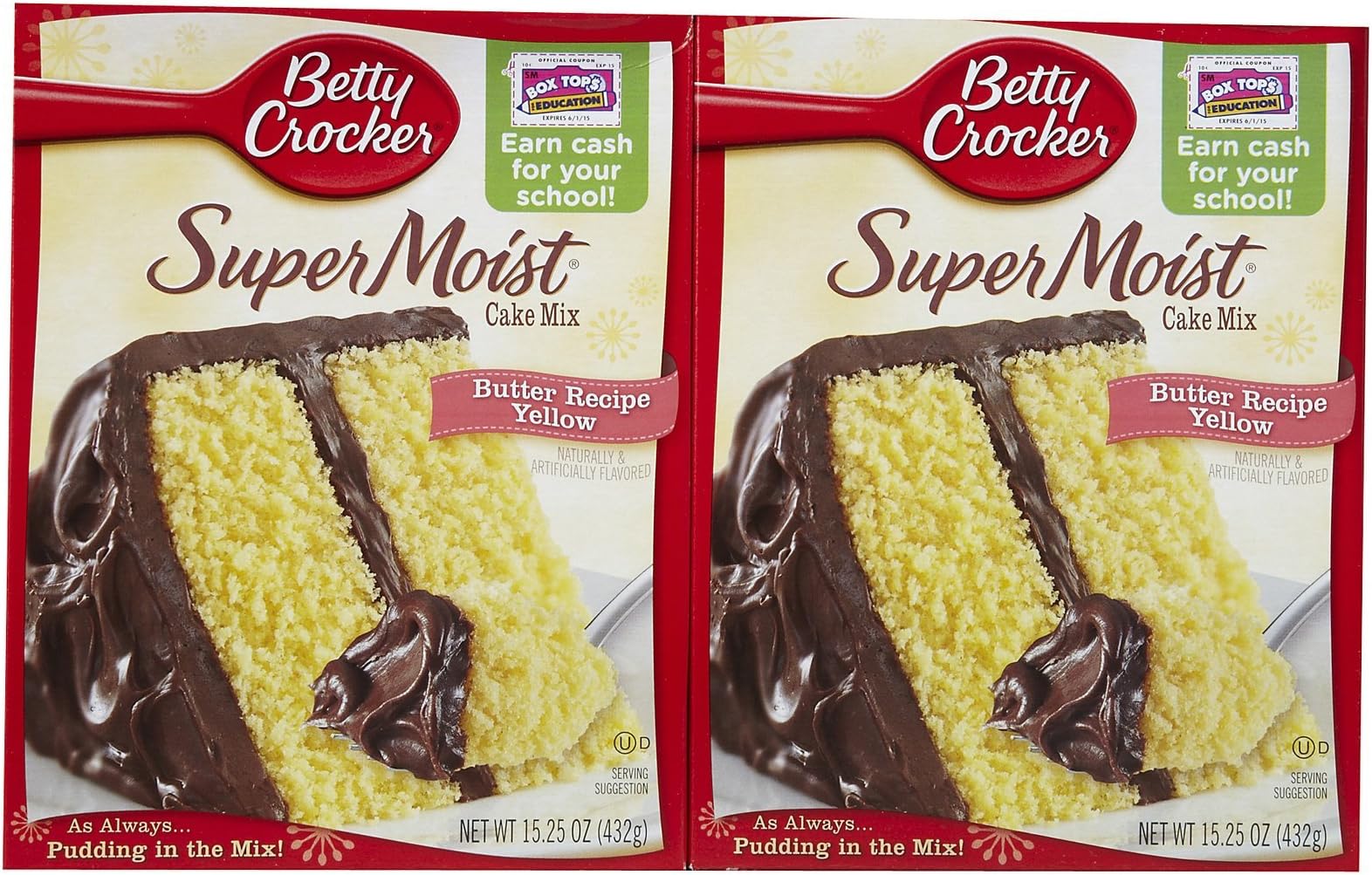 Amazon.com : Betty Crocker Super Moist Cake Mix, Butter Recipe Yellow ...