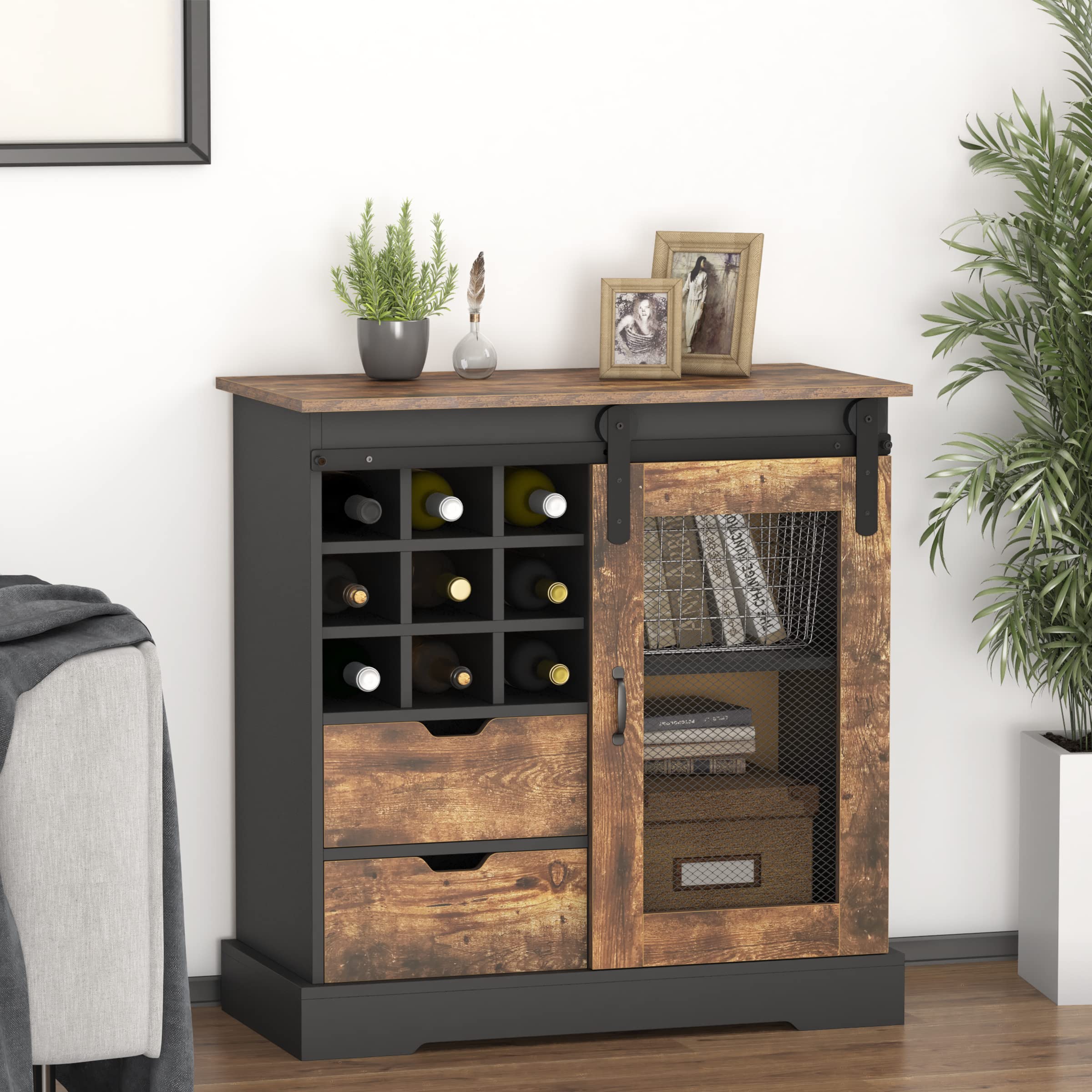 Snapklik.com : NSdirect Sideboard Coffee Bar Cabinet,Modern Farmhouse ...