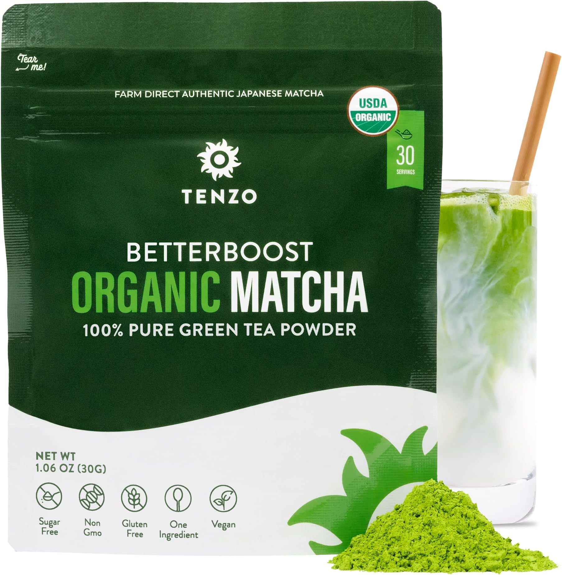 Amazon.com: Tenzo Matcha Green Tea Powder - Matcha Powder USDA Organic ...