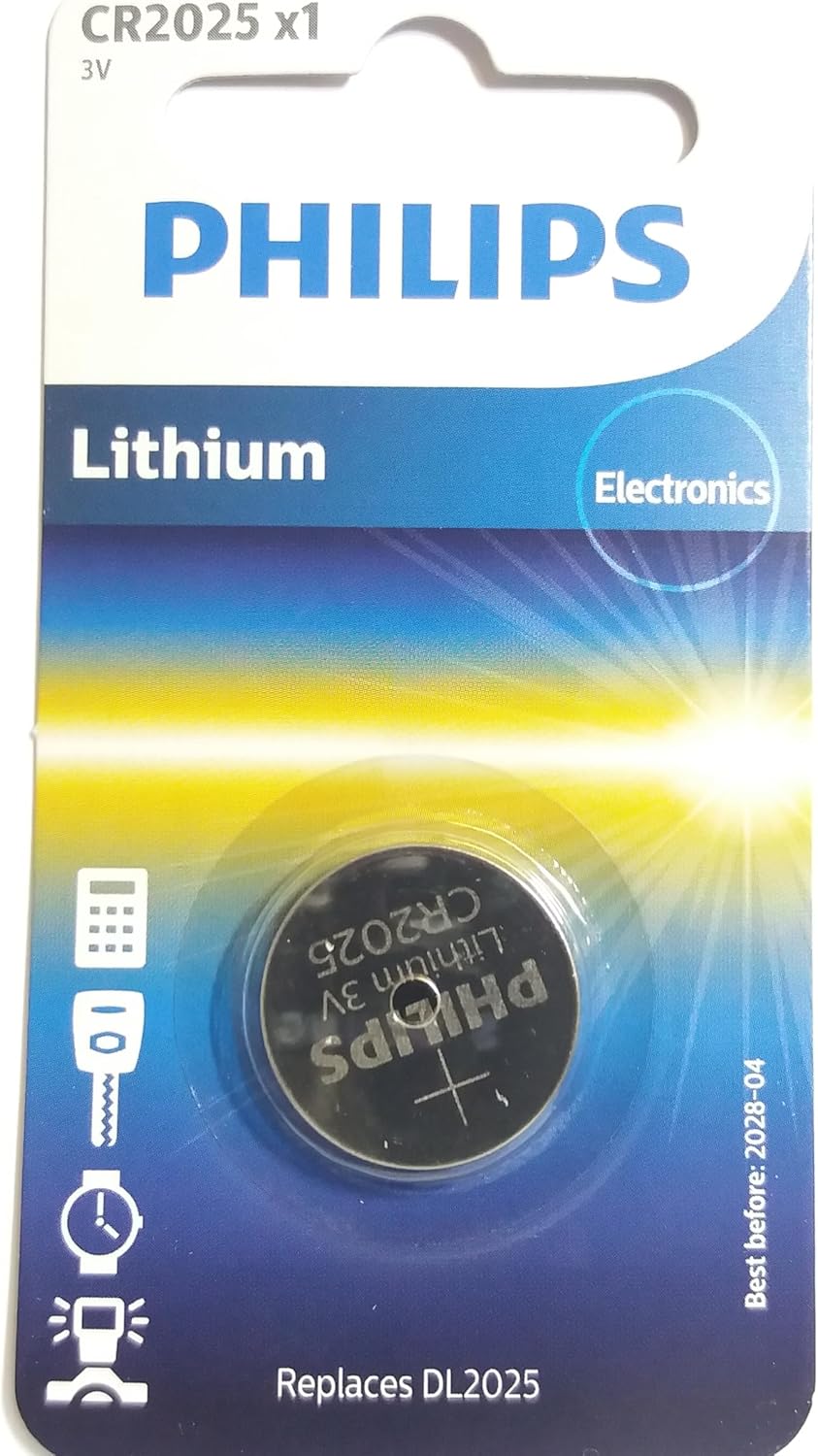 Philips Lithium Button Cell Battery 3V, CR2025, DL2025: Amazon.co.uk: Electronics & Photo