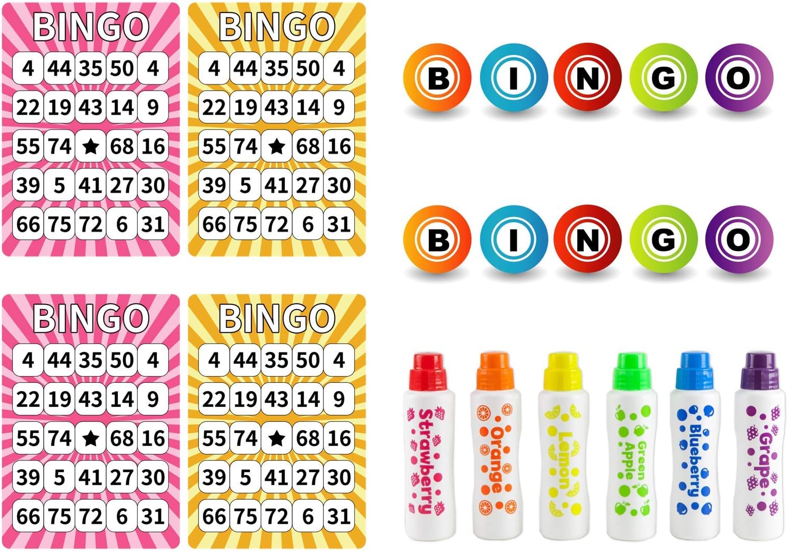A4 Bingo Cards, Dabbers and Bingo Balls Edible Icing, Wafer or Wafer ...