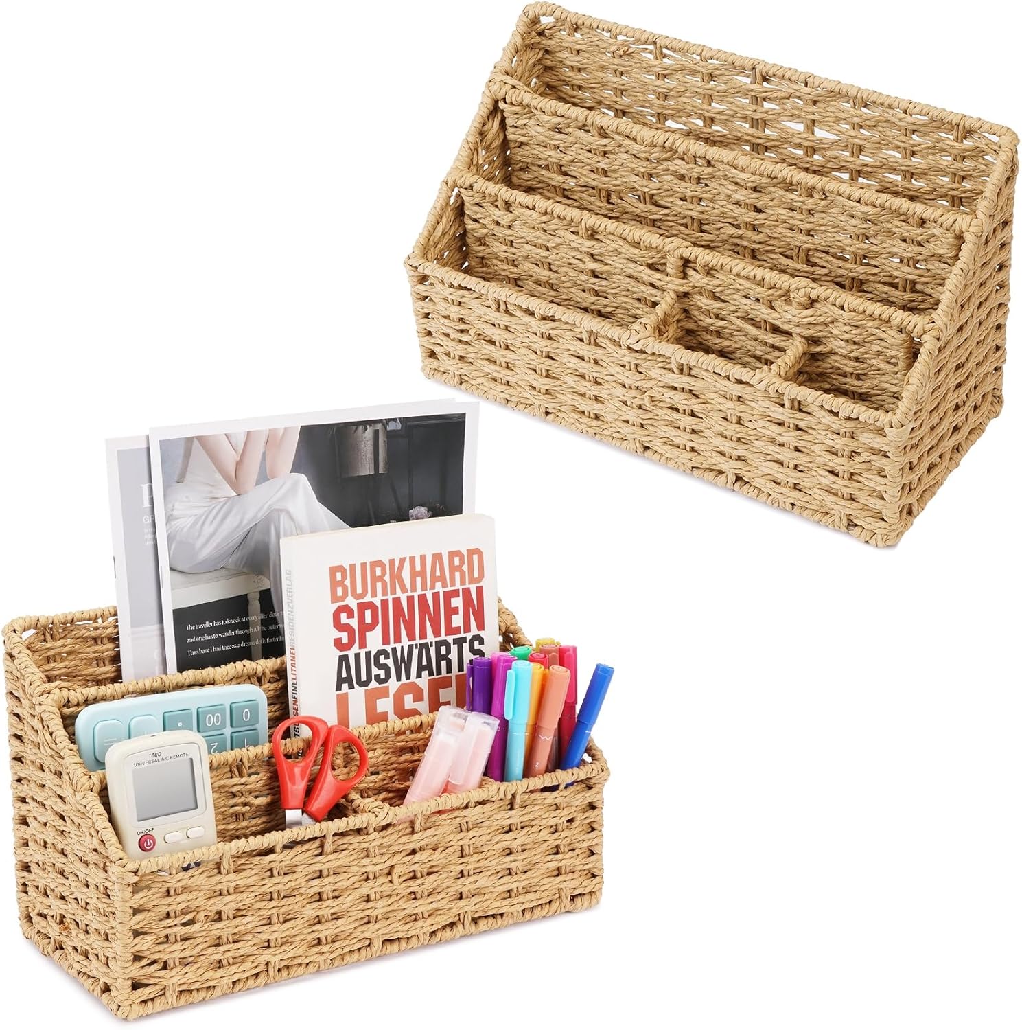 Amazon.com : Oranwell 2 Pack Woven Mail Organizer for Desk Countertop ...