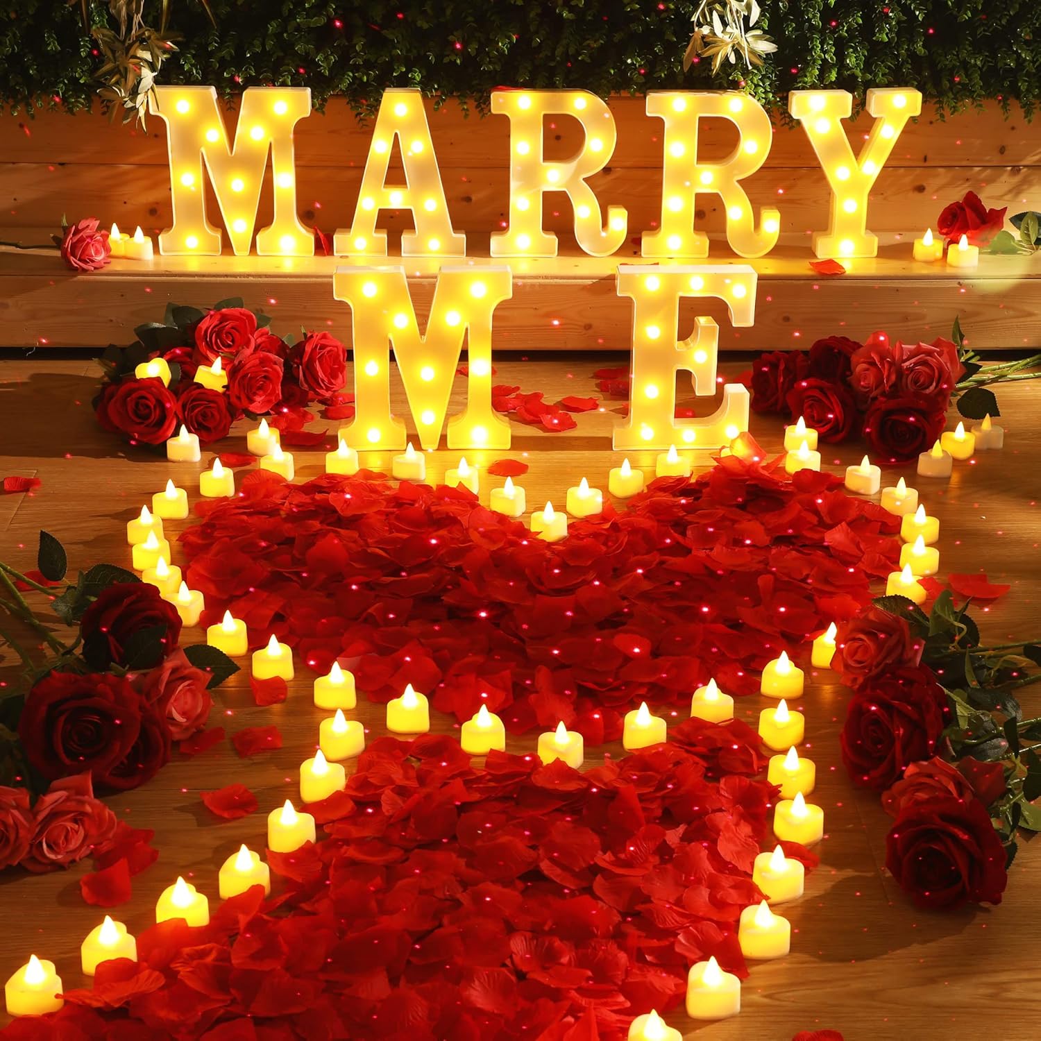 Amazon.com: Fumete Marry Me Letter Lights, Night Light Decoration with ...