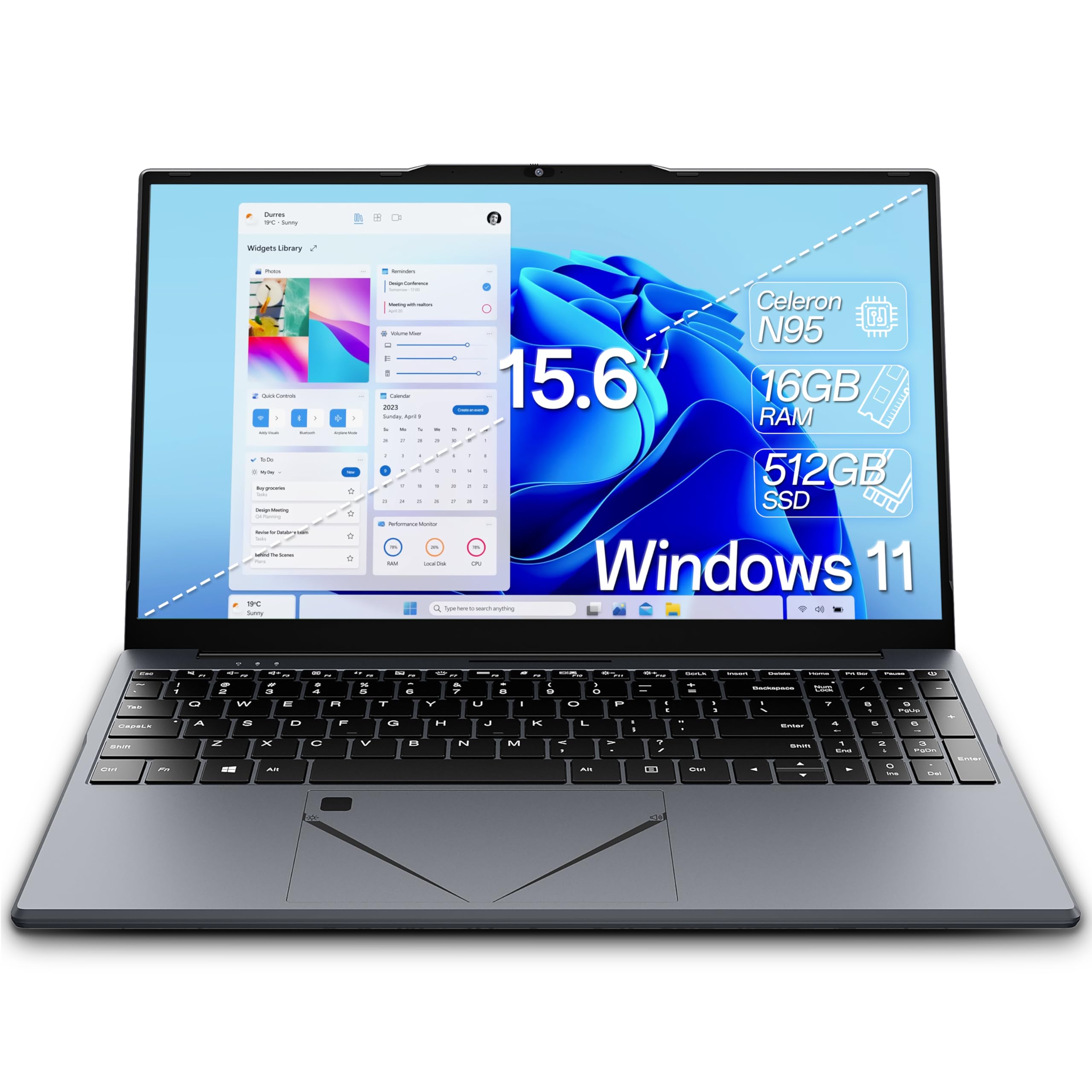 AocBook 15.6" Laptop, 16GB DDR4 RAM 512GB SSD with 12th Gen Intel Alder ...