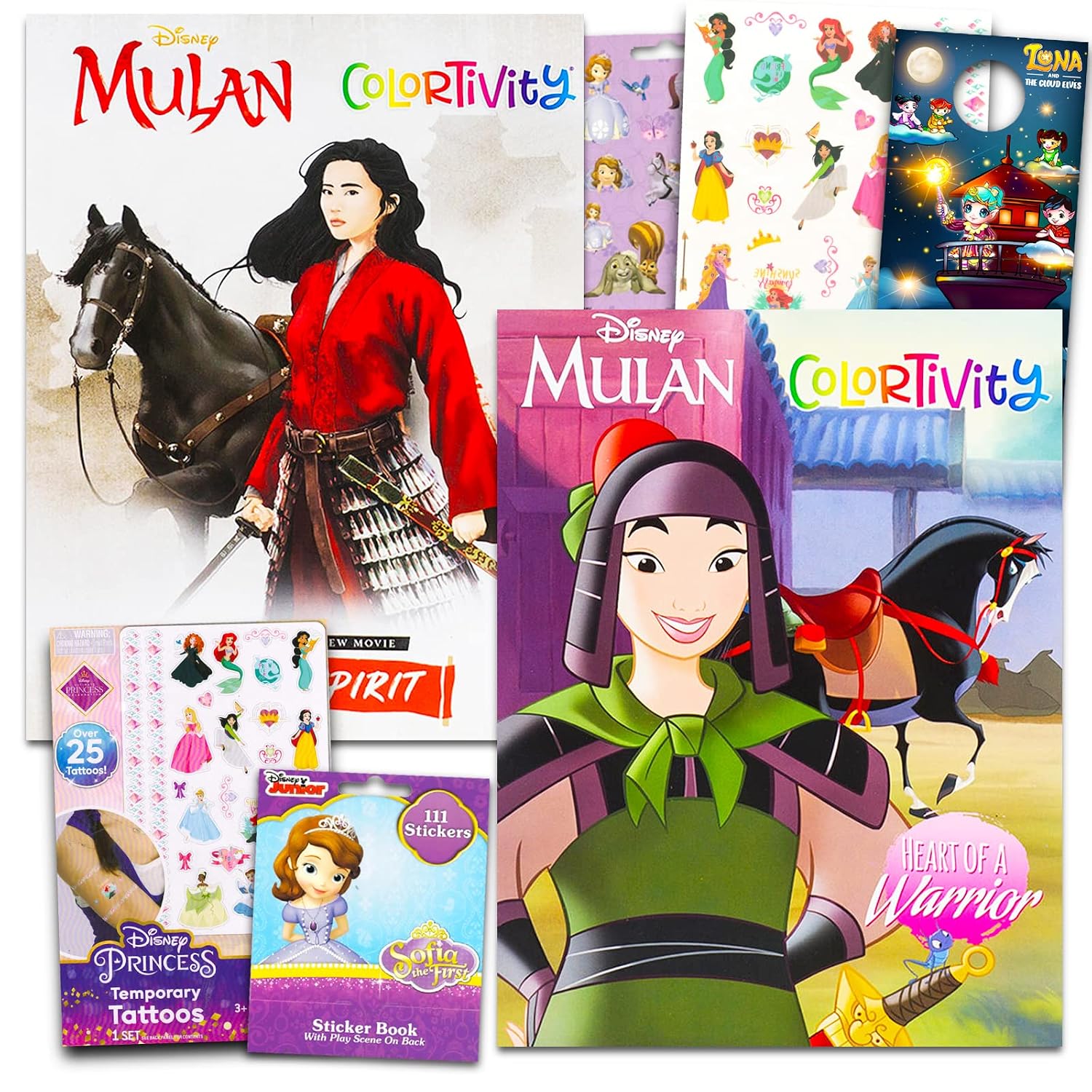 Mulan Coloring Book Set for Girls - 2 Jumbo Mulan Coloring Activity ...