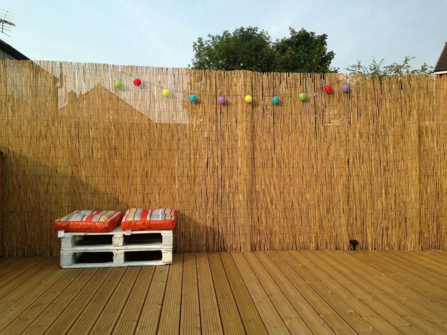 Abaseen Natural Peeled Reed Screening Roll Garden Screen Fence Fencing ...