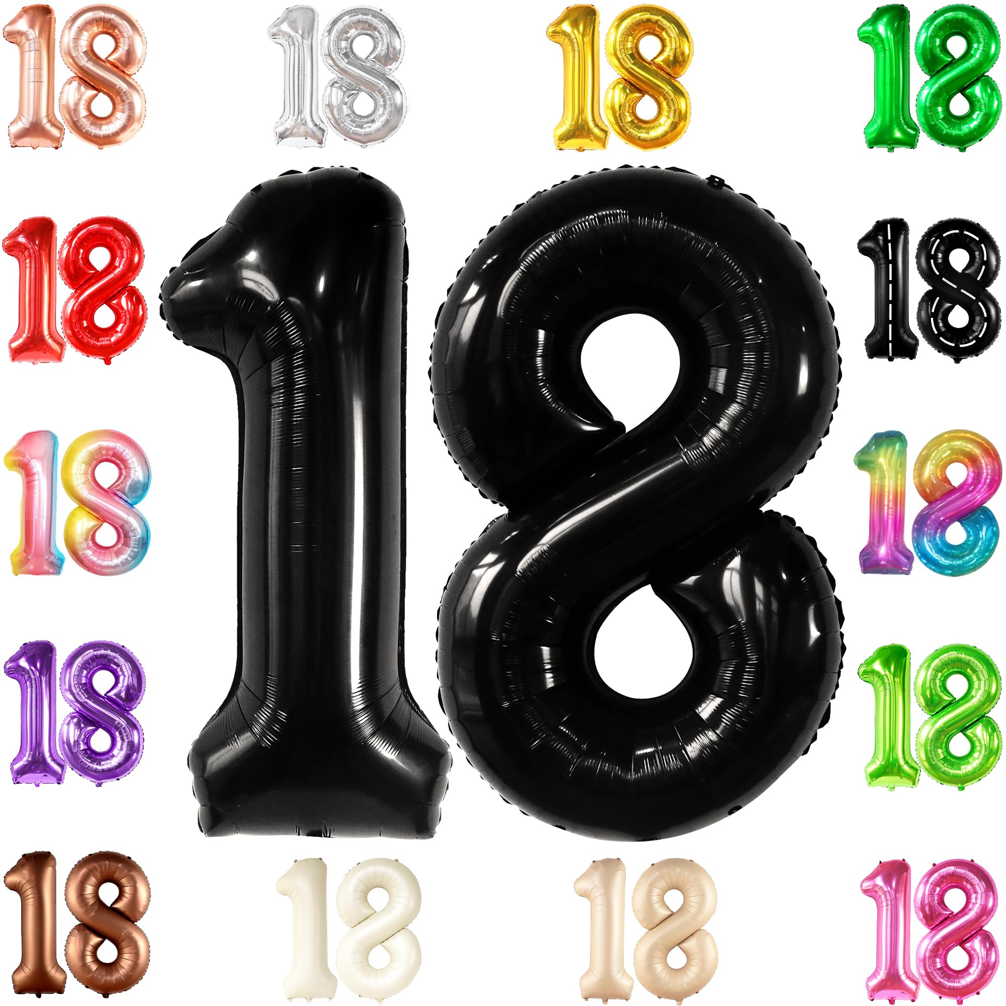 KatchOn, Black 18 Birthday Decorations - Giant, 40 Inch | Happy 18th ...
