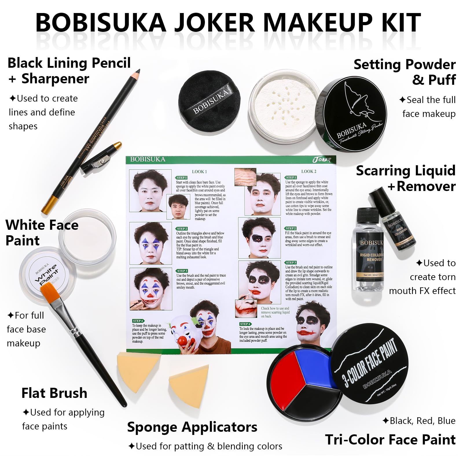 Snapklik.com : Halloween Joker/Clown Makeup, Complete Joker/Clown ...