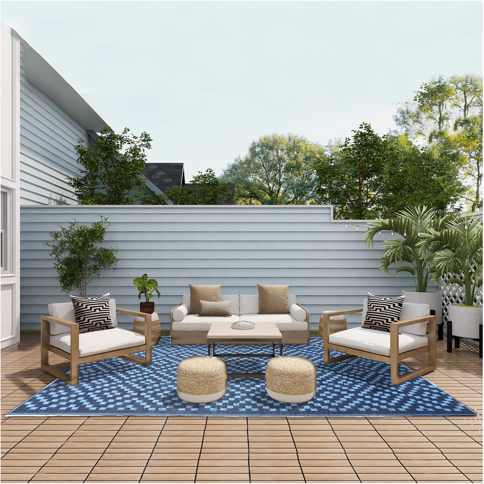 Amazon.com: Outdoor Camping Rug Waterproof 6x9FT, Large Reversible ...