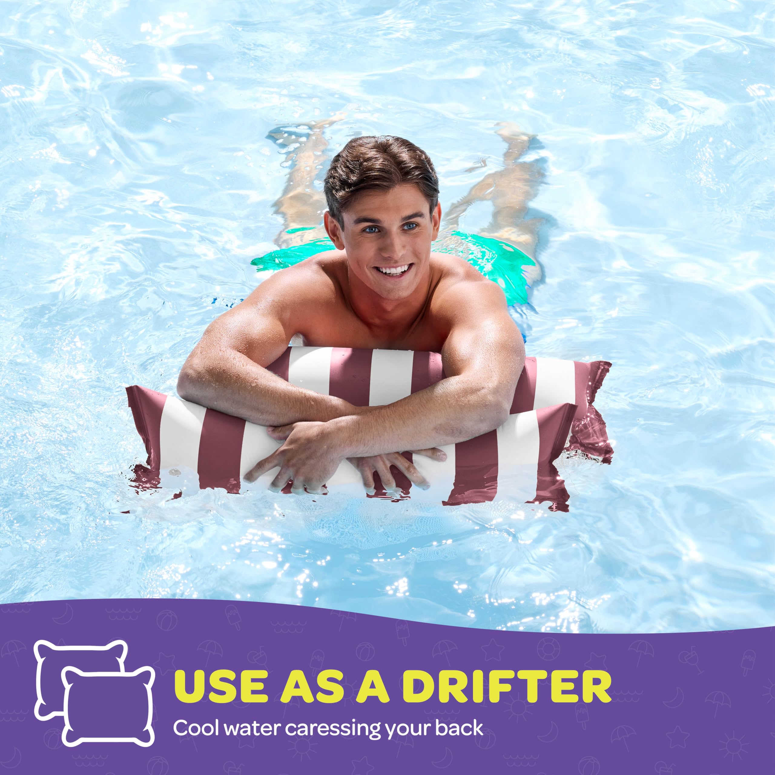 Snapklik.com : Pool Floats For Adults 2 Pack Multi-Purpose Hammock Pool Float: Saddle, Lounge ...