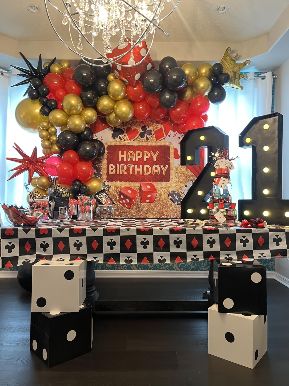 Amazon.com: Ctosree 12 Pcs Large Casino Dice Boxes 11 in Casino Theme ...