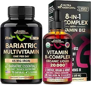 Amazon.com: NUTRAHARMONY Organic Vitamin B Complex Drops & Bariatric ...