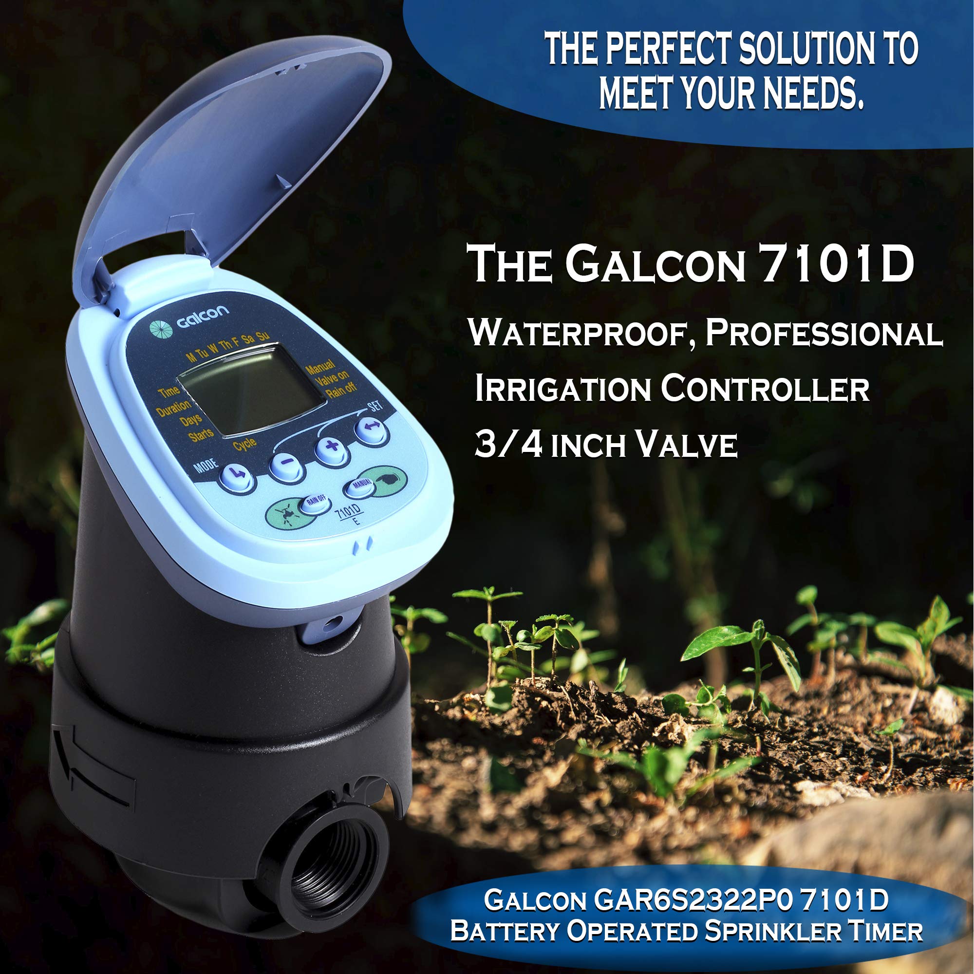 Buy Galcon GAR6S2322P0 7101D Battery Operated Sprinkler Timer with a ...