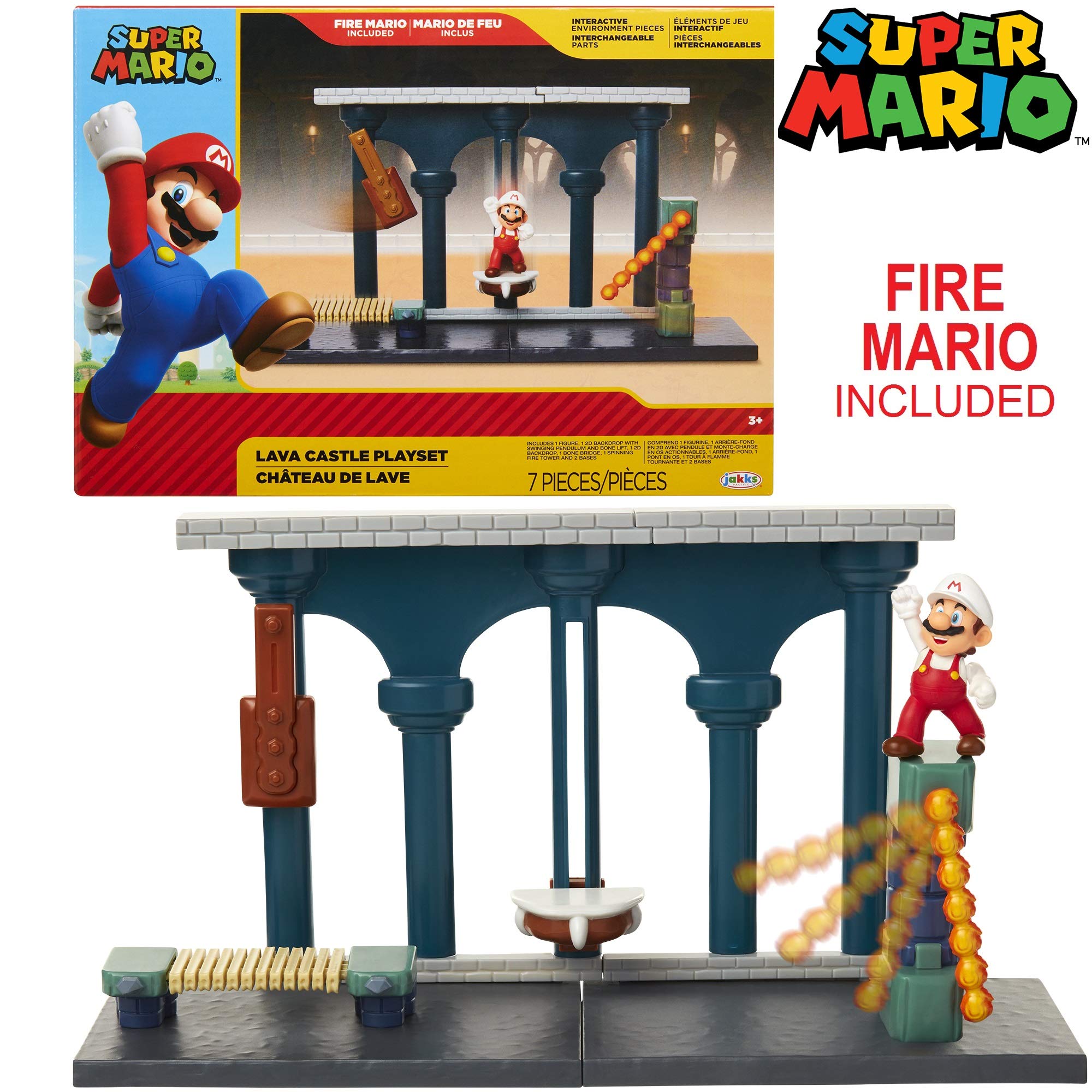 Buy Nintendo Super Mario Lava Castle Deluxe Play Set, Includes: 2.5 ...