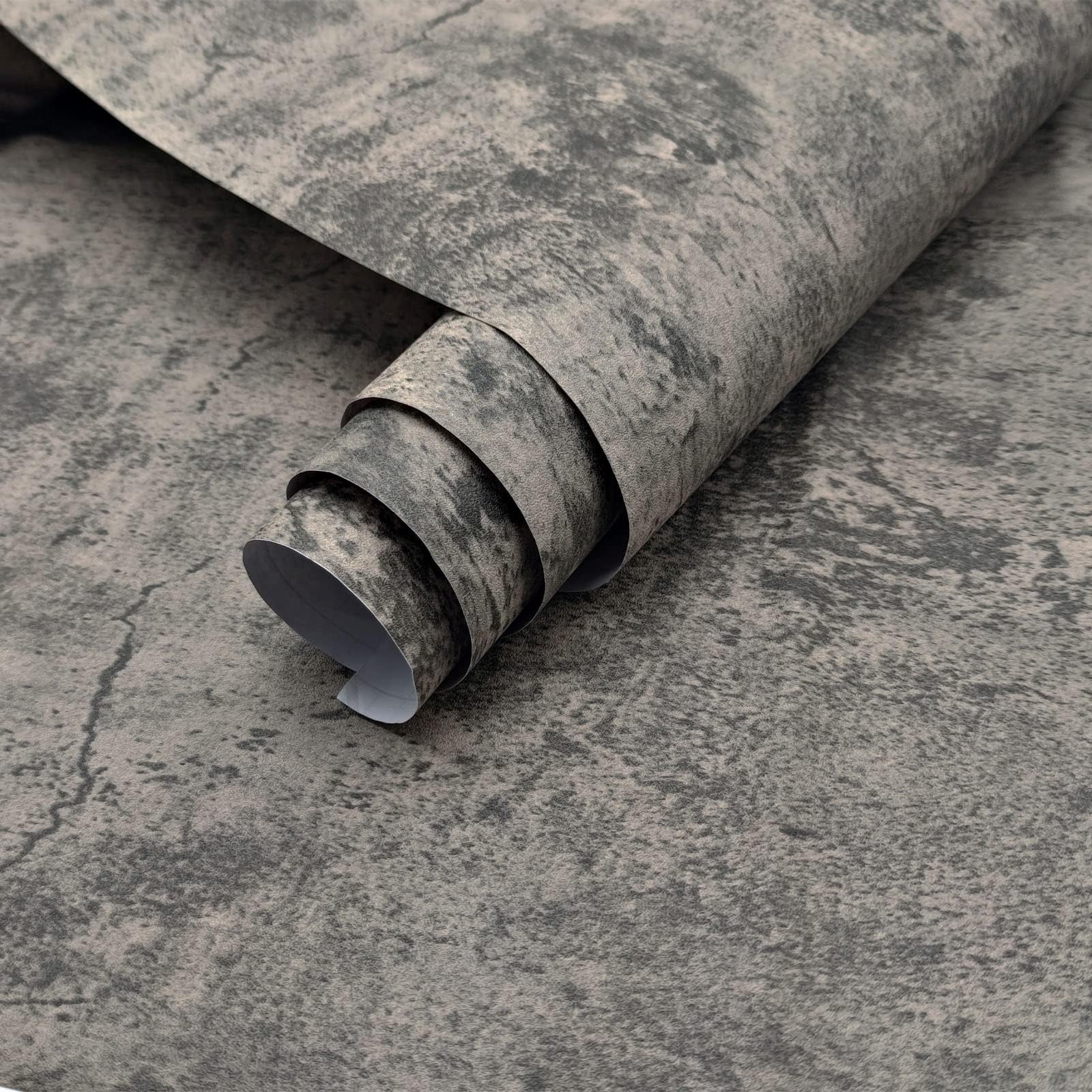 16"×118" Brown Grey Concrete Cement Contact Paper 3D Industrial ...