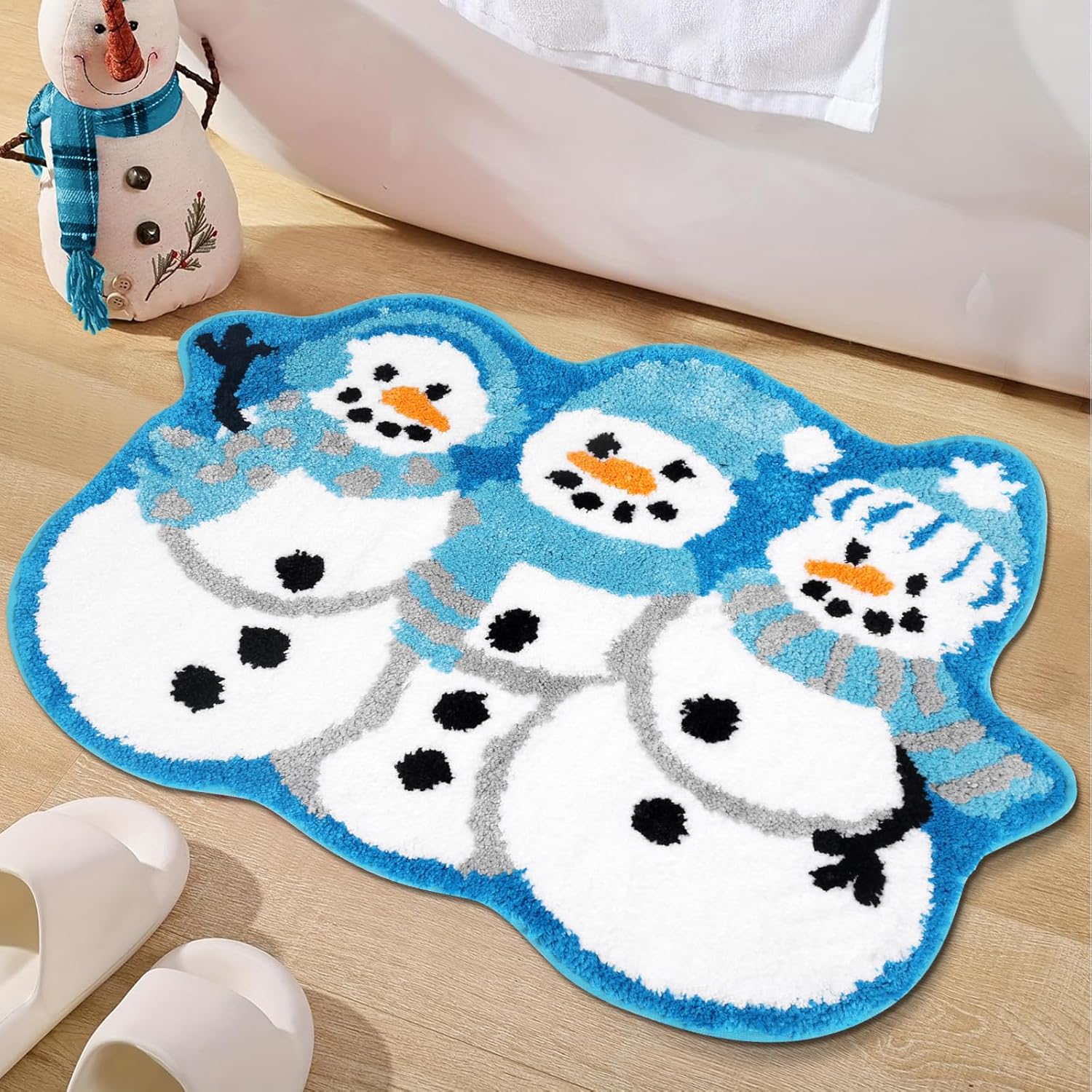 Amazon.com: Percozzi Christmas Bath Mat Snowman Bathroom Rug Tufted Rug ...