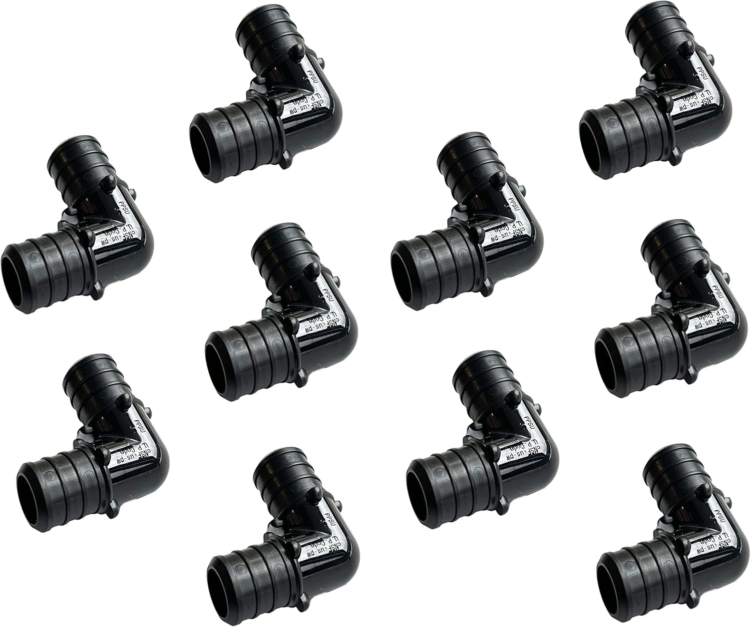 Amazon.co.jp: [10個パック] 3/4インチ 90度エルボ ポリ PPSU バーブクリンプペックス継手 鉛プラスチックPEX継手なし ASTM F-2159 cUPC認証済み ...