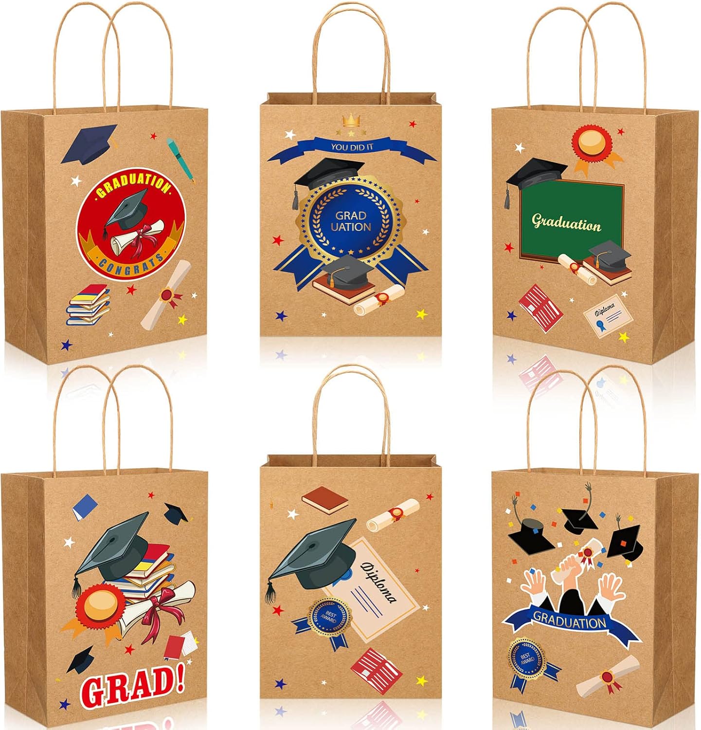 Amazon.com: Kisston 24 Pcs 2024 Graduation Gift Bags 8 x 6 x 3 Inch ...