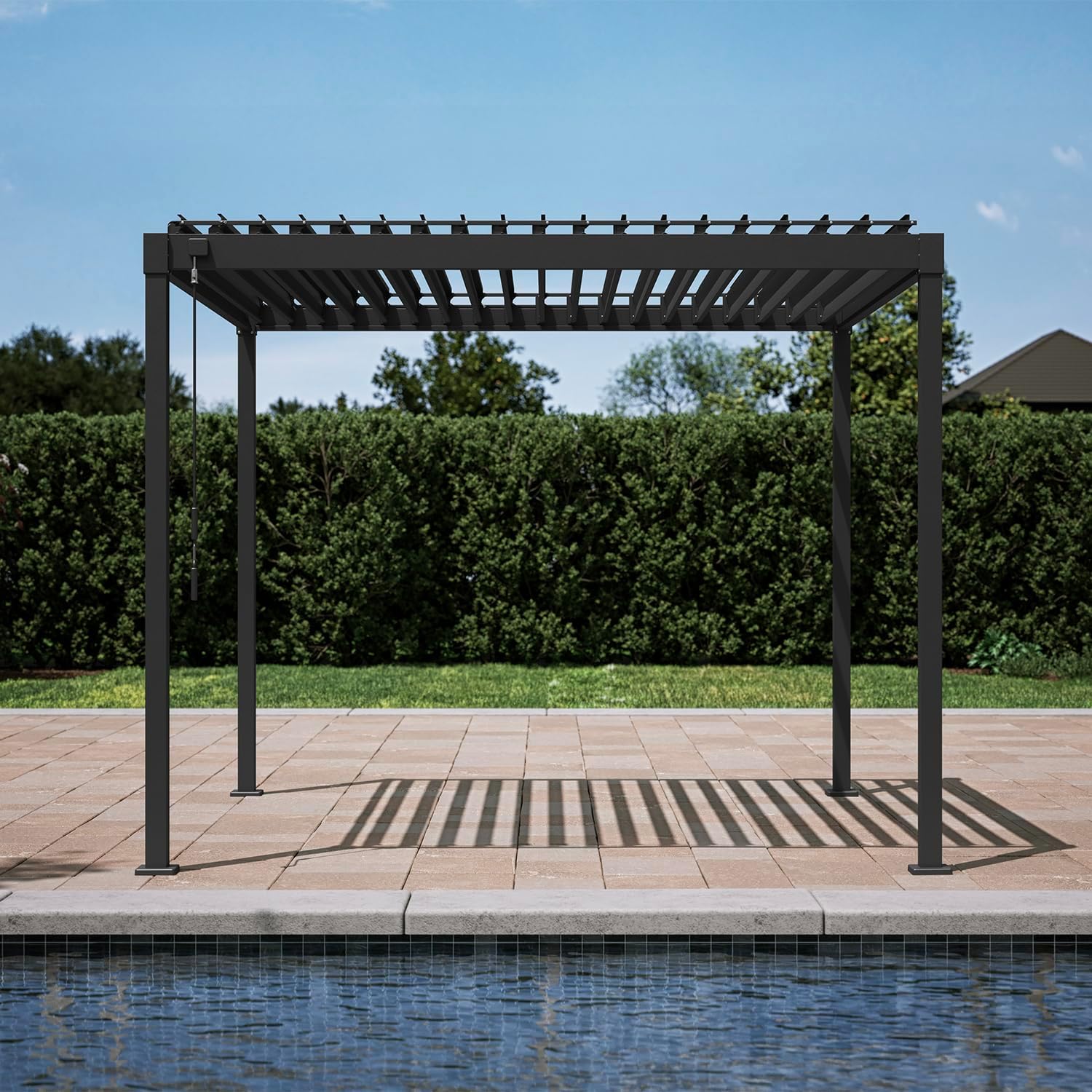 Amazon.com: MIRADOR 80S Louvered Pergola 10' x 10', Modern Style with ...