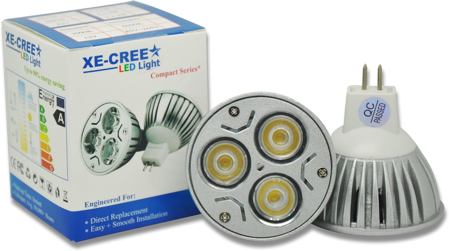 CREE LED Mr16 3x3w 9w Dimmable Warm White 3000k LED Lighg Lamp Bulb Dc ...