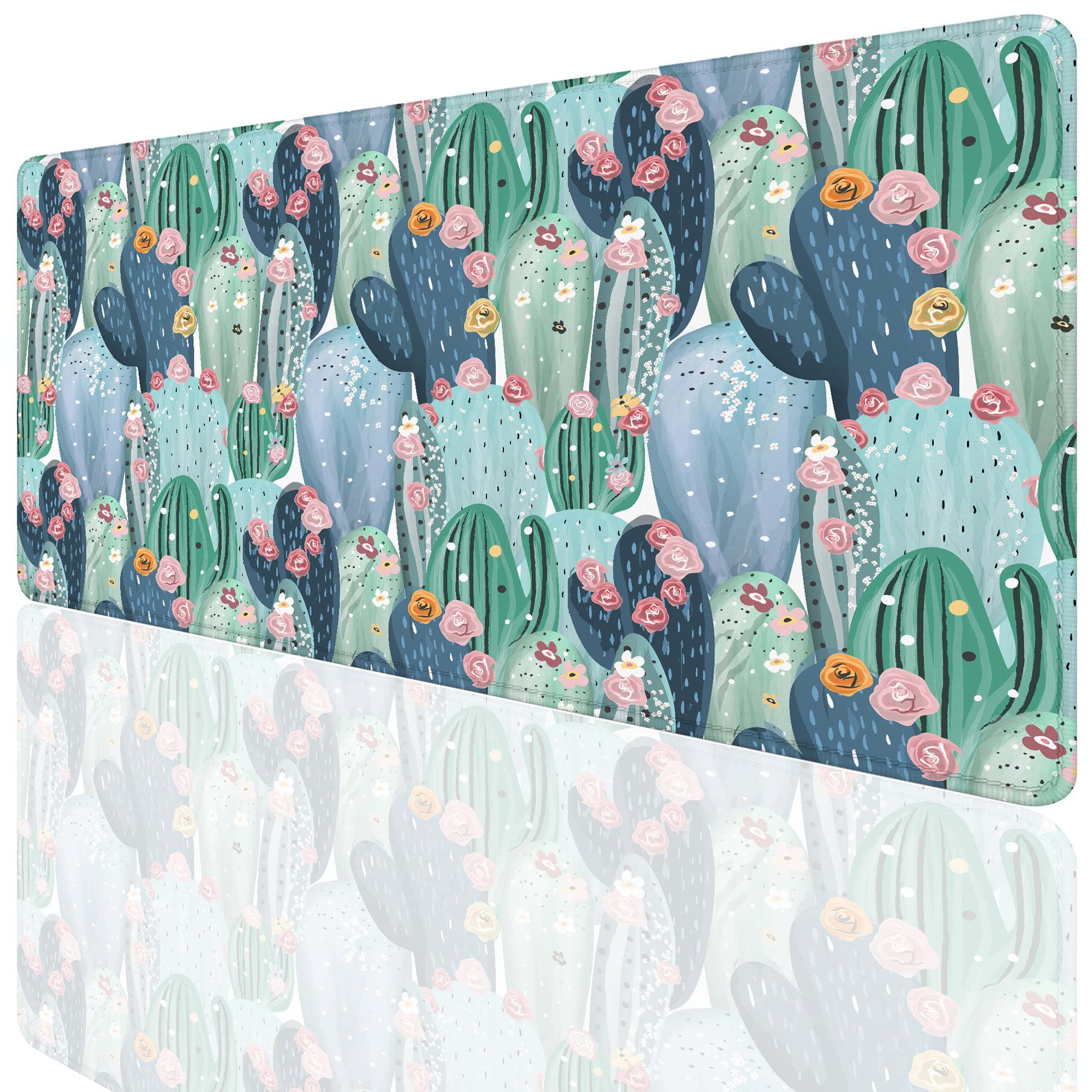 Amazon.com: Smoaffly Desk Pad,Cactus Desk Mat Extended Large for Office ...