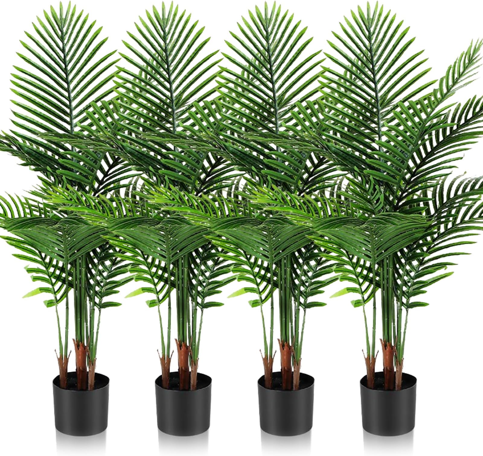 Amazon.com: Lyrow Artificial Areca Palm Plants Tall Fake Palm Trees in ...