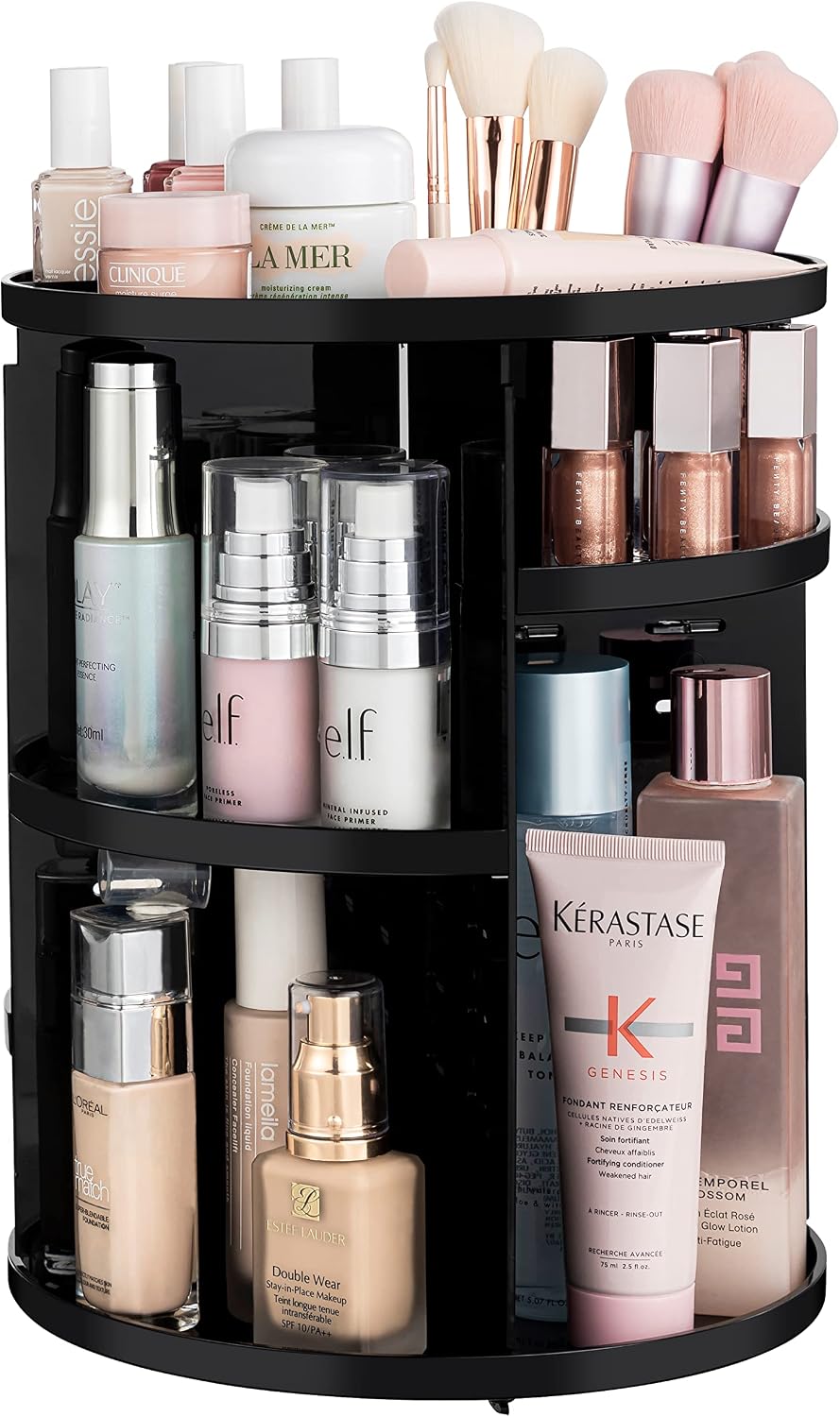Amazon.com: HBlife 360 Rotating Makeup Organizer Adjustable Carousel ...