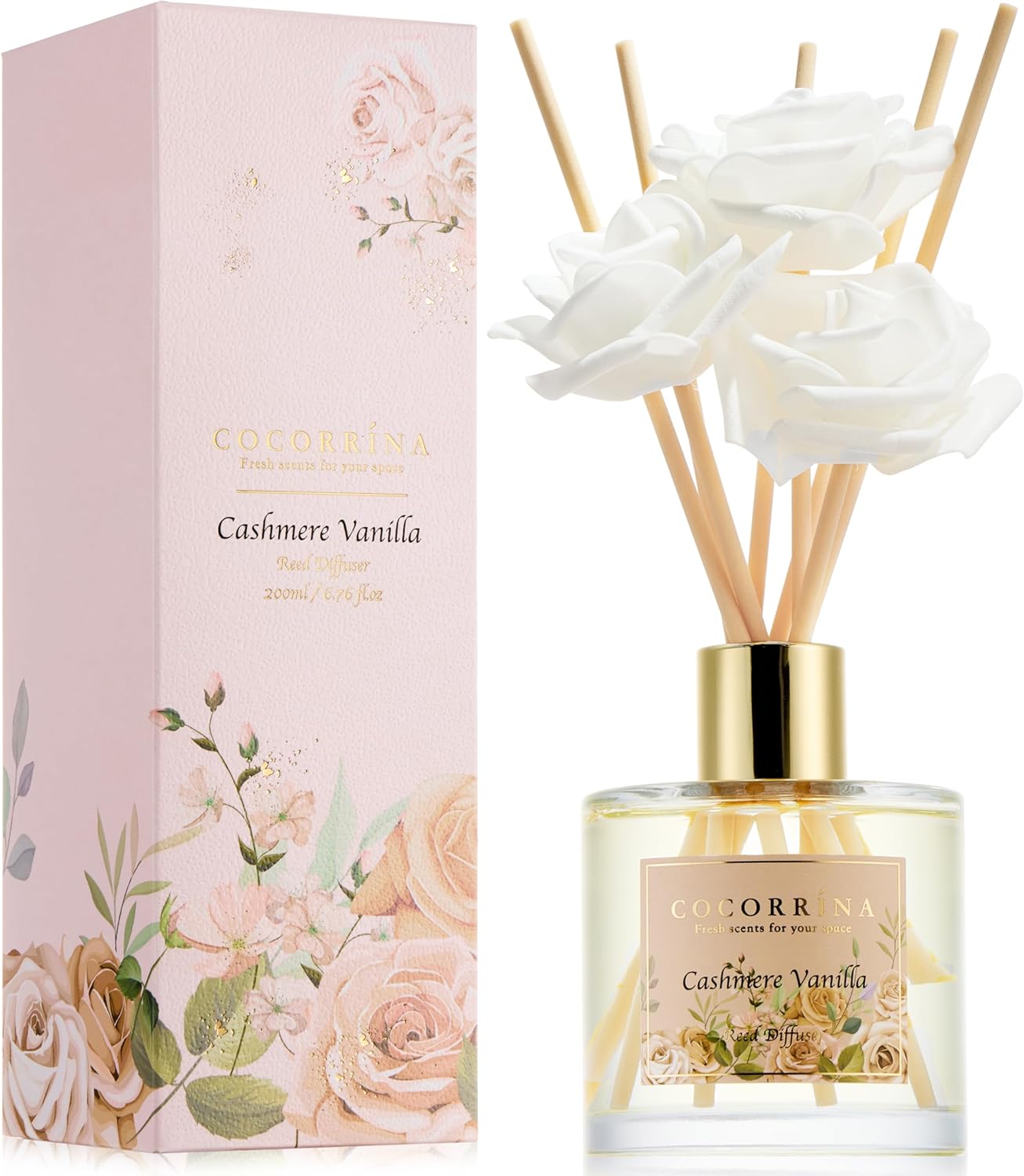 Amazon.com: Cocorrína Reed Diffuser Set - 6.7oz Cashmere Vanilla ...