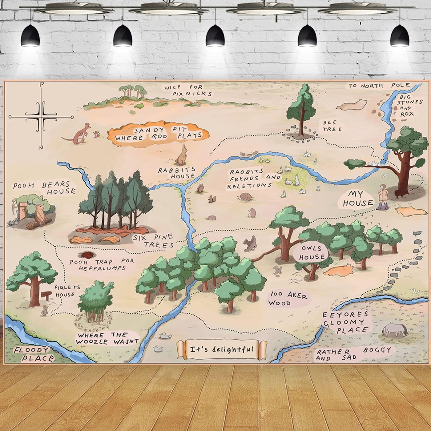 Amazon.com : YYTDY 6x4FT Treasure Map Forest Backdrop Cartoon Map ...