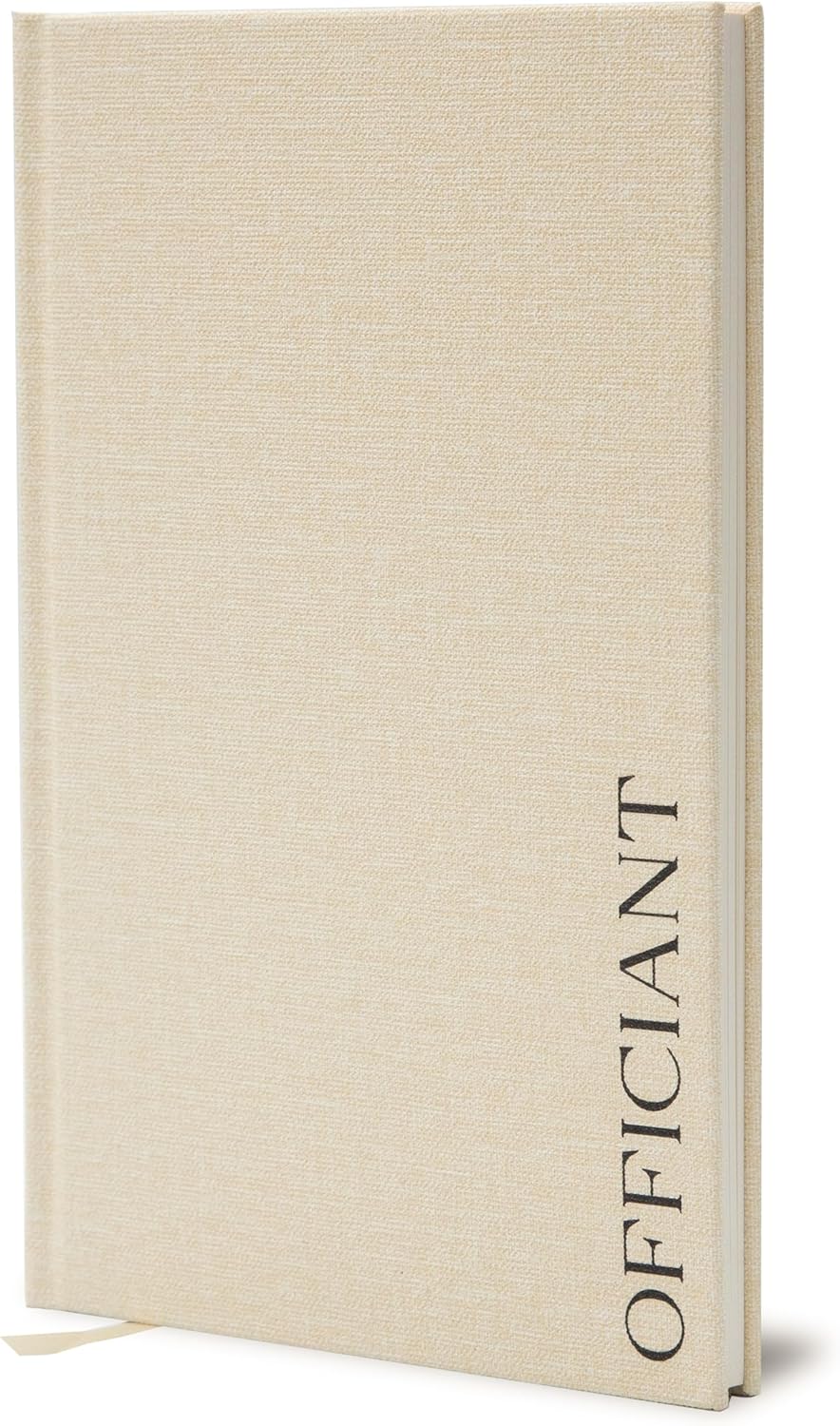 Amazon.com: Wedding Officiant Book - Modern Cream Canvas Linen Printed ...