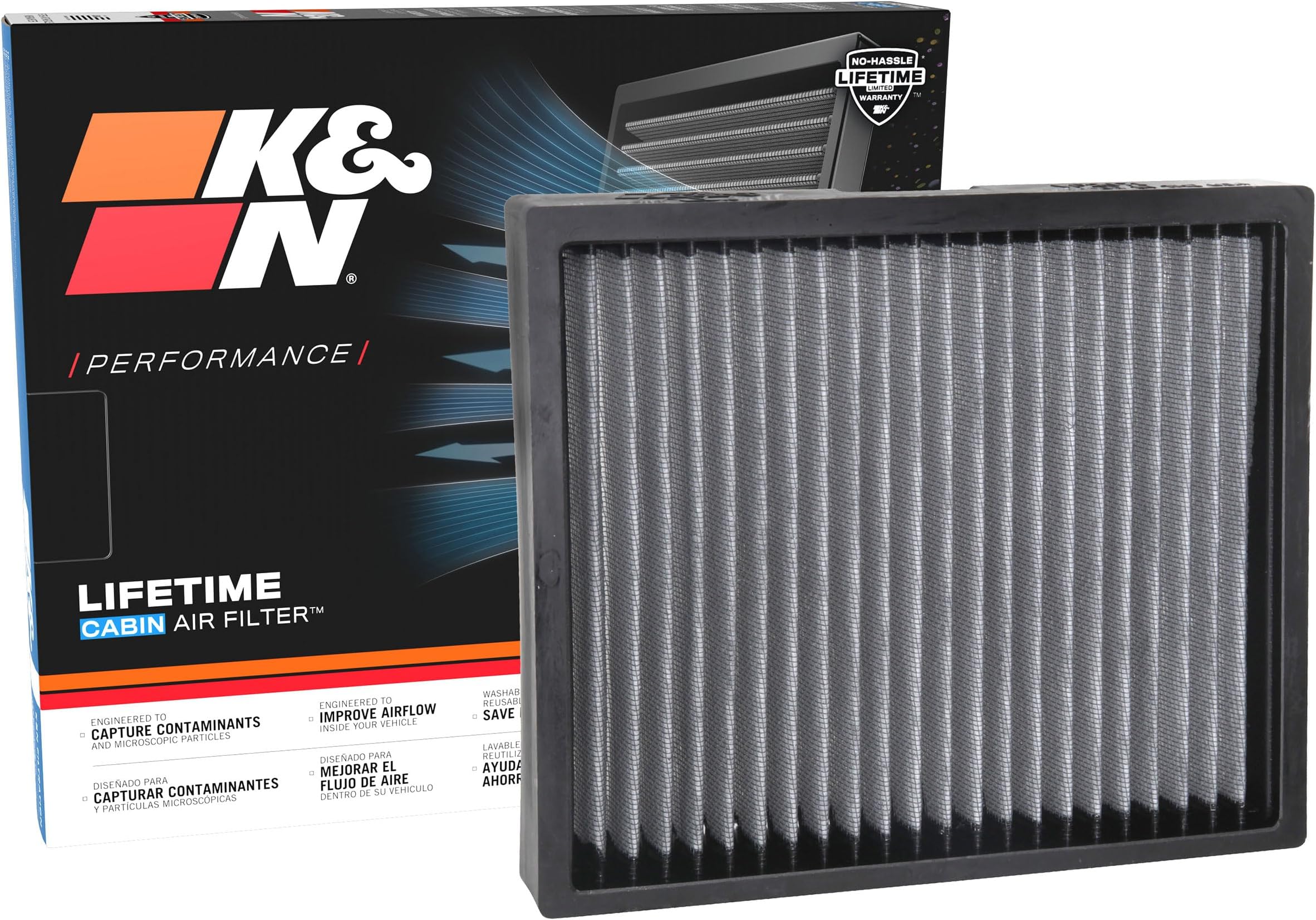 K&N Premium Cabin Air Filter: High Performance, Washable, Lasts For The ...