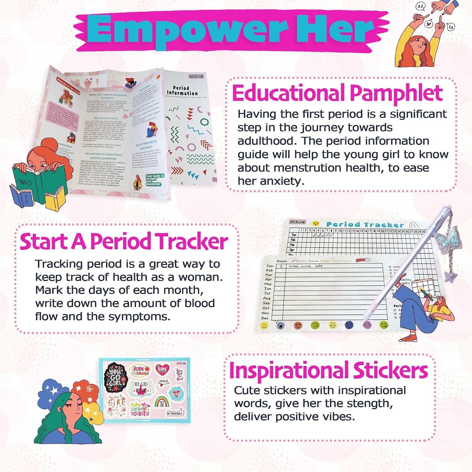 Kit de Primeira Menstruação para Meninas | 22 Pacotes de Produtos ...