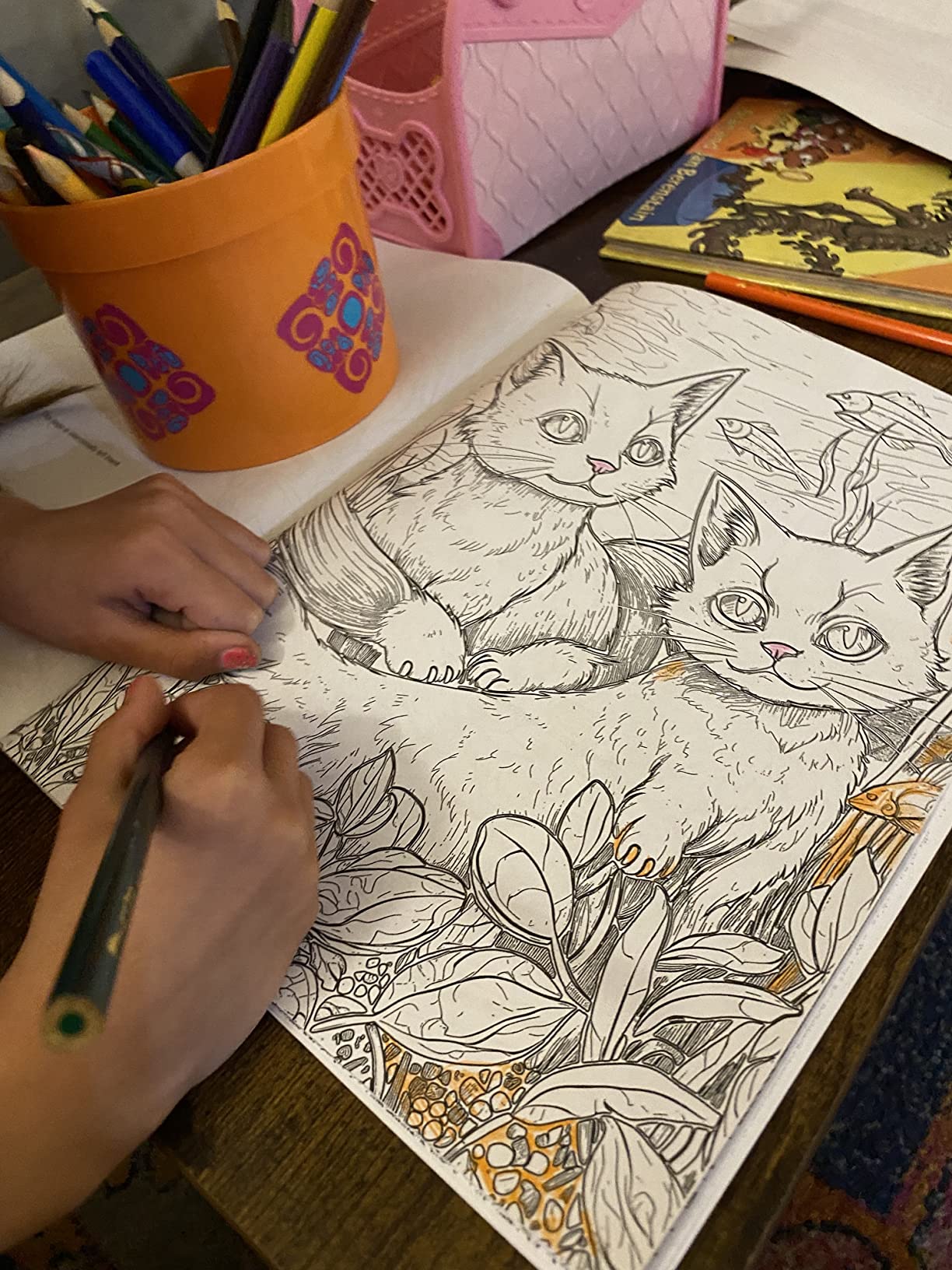 Kitty Seas Coloring Book for Girls: Adorable Underwater Kittens ...