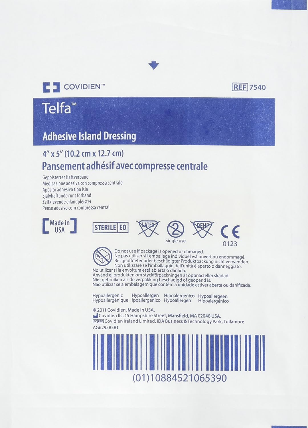 Amazon.com: 7540 Dressing Telfa Island Wound LF St Gauze 4x5" White ...