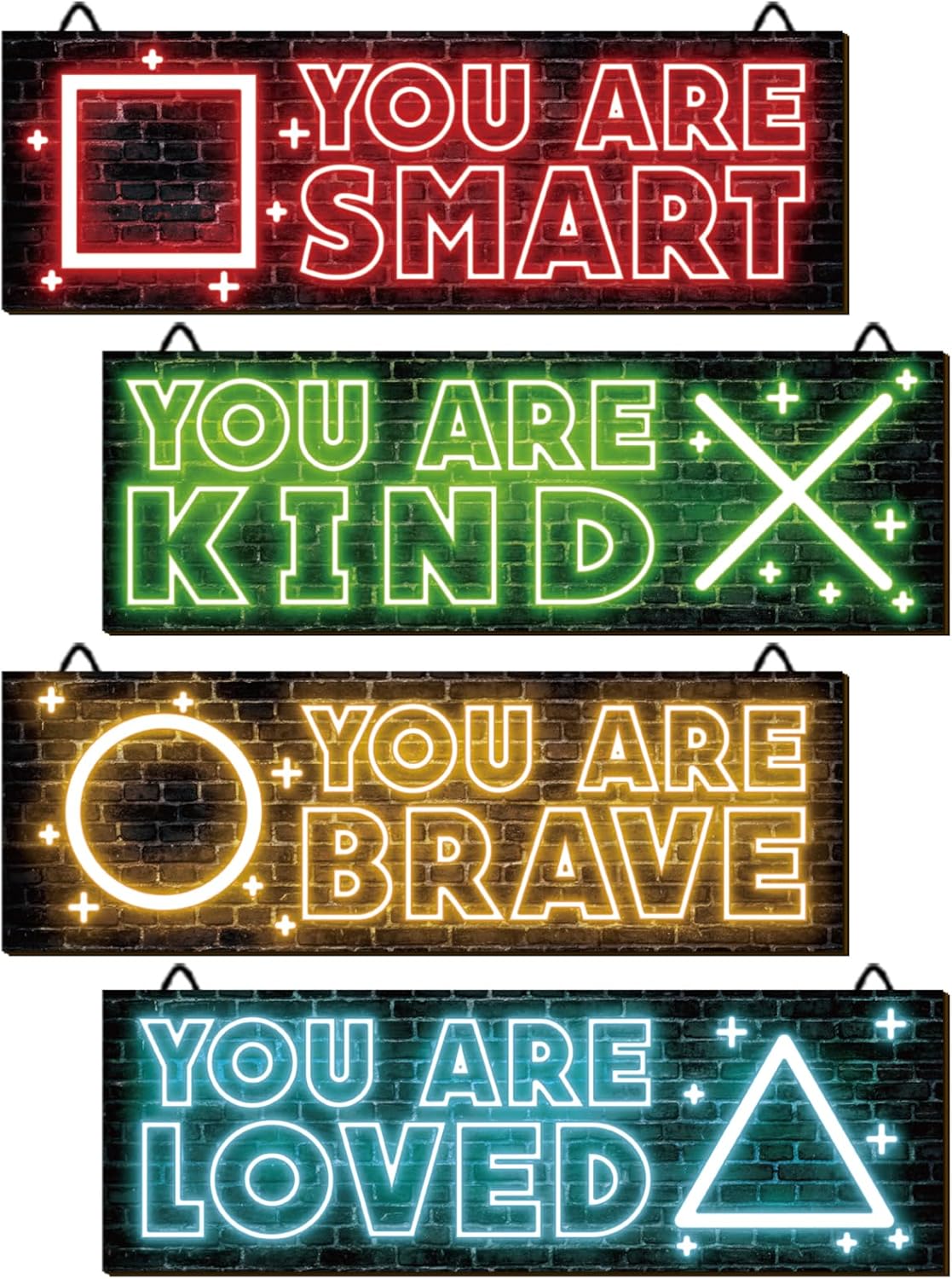 Amazon.com: clothmile 4 Pcs Neon Gaming Decor Boys Room Wooden Video ...