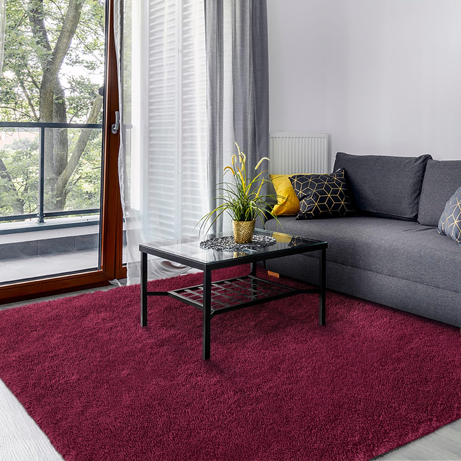 Amazon.com: SOANNY Area Rugs for Bedroom Living Room, 5x7 ft Solid ...