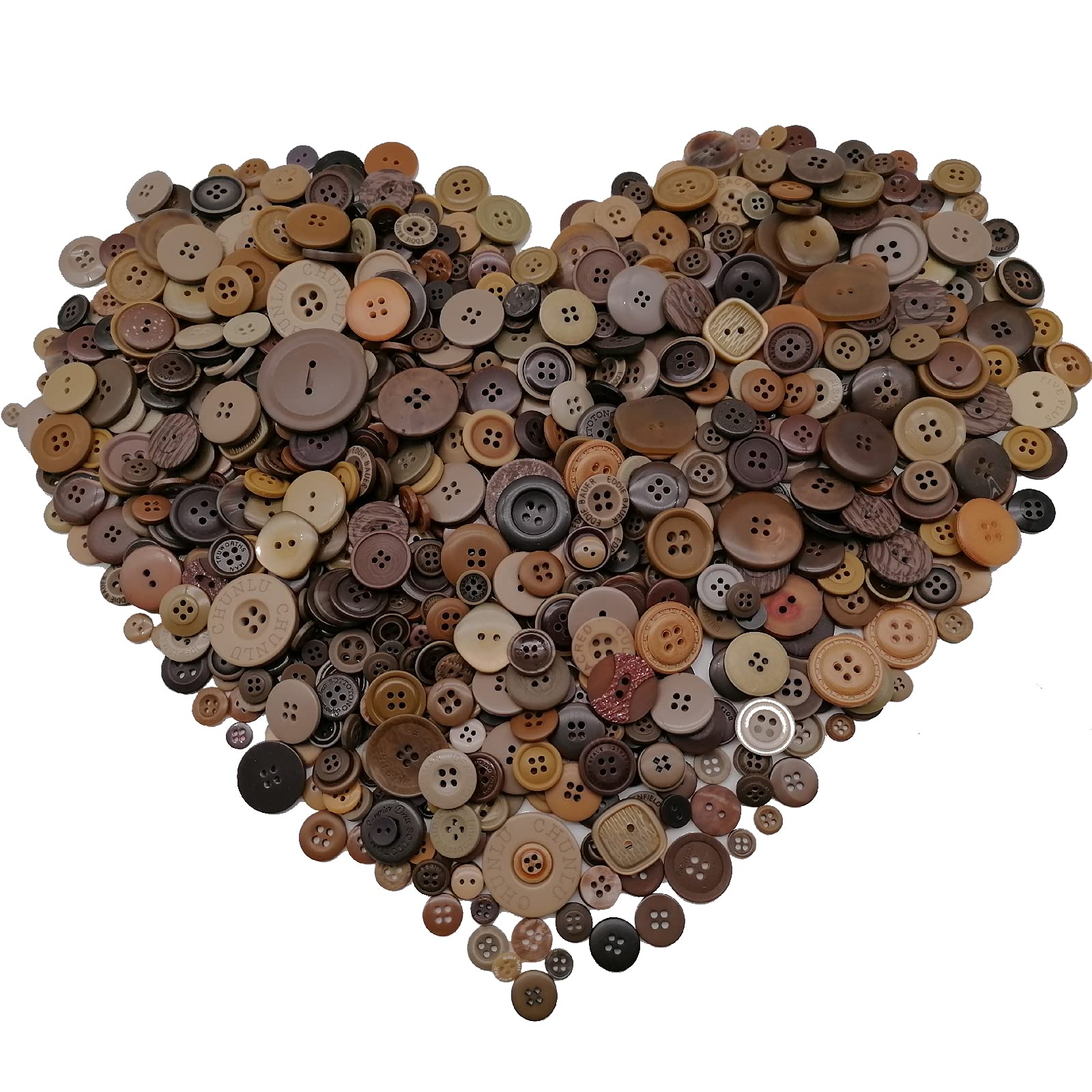 Amazon.com: 1600Pcs Brown Craft Buttons in Bulk Brown Buttons for ...