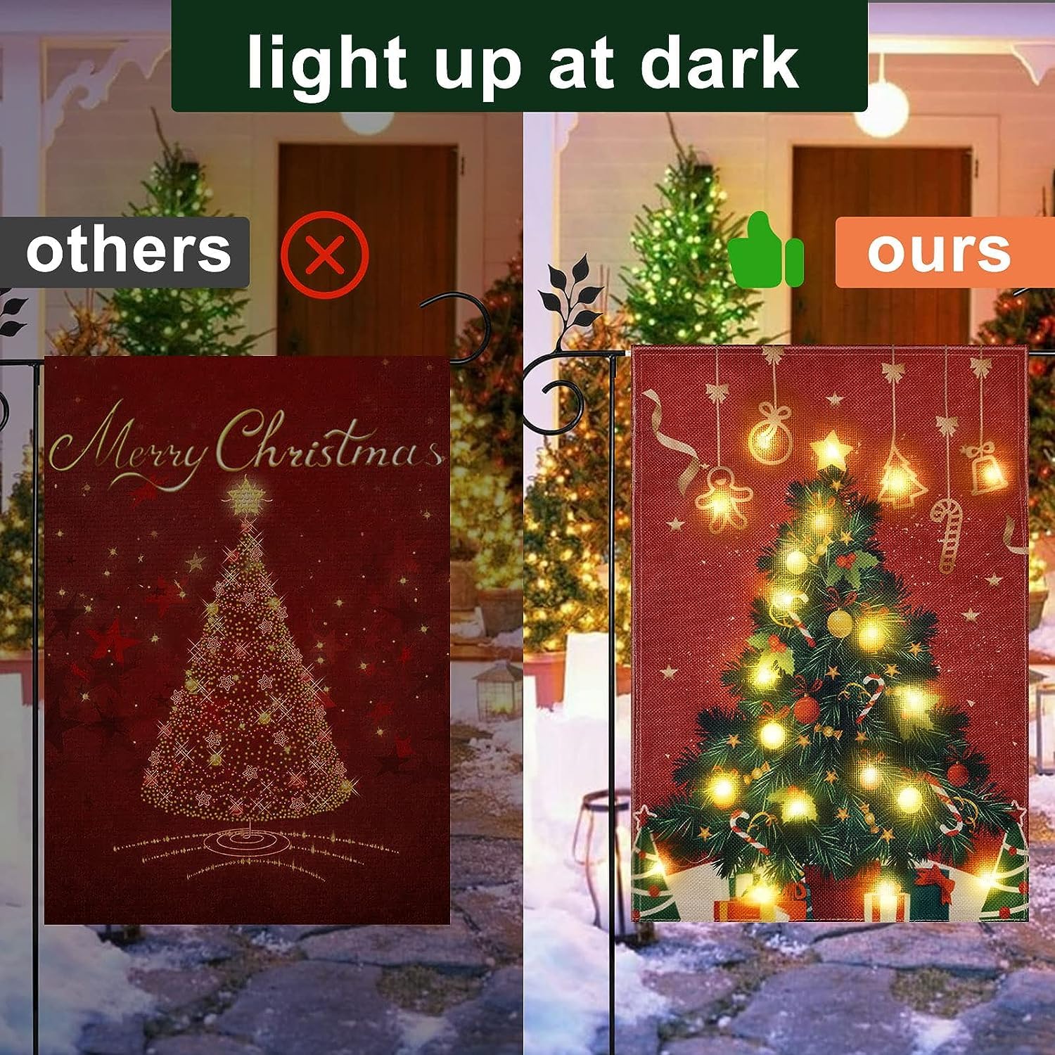 Snapklik.com : Lighted Garden Flag,Solar Led Witch Feet Black Kitty ...