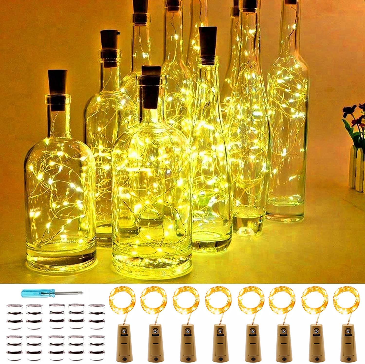 Amazon.com: leegoal LED Cork Bottle Lights, Waterproof Rechargeable USB ...