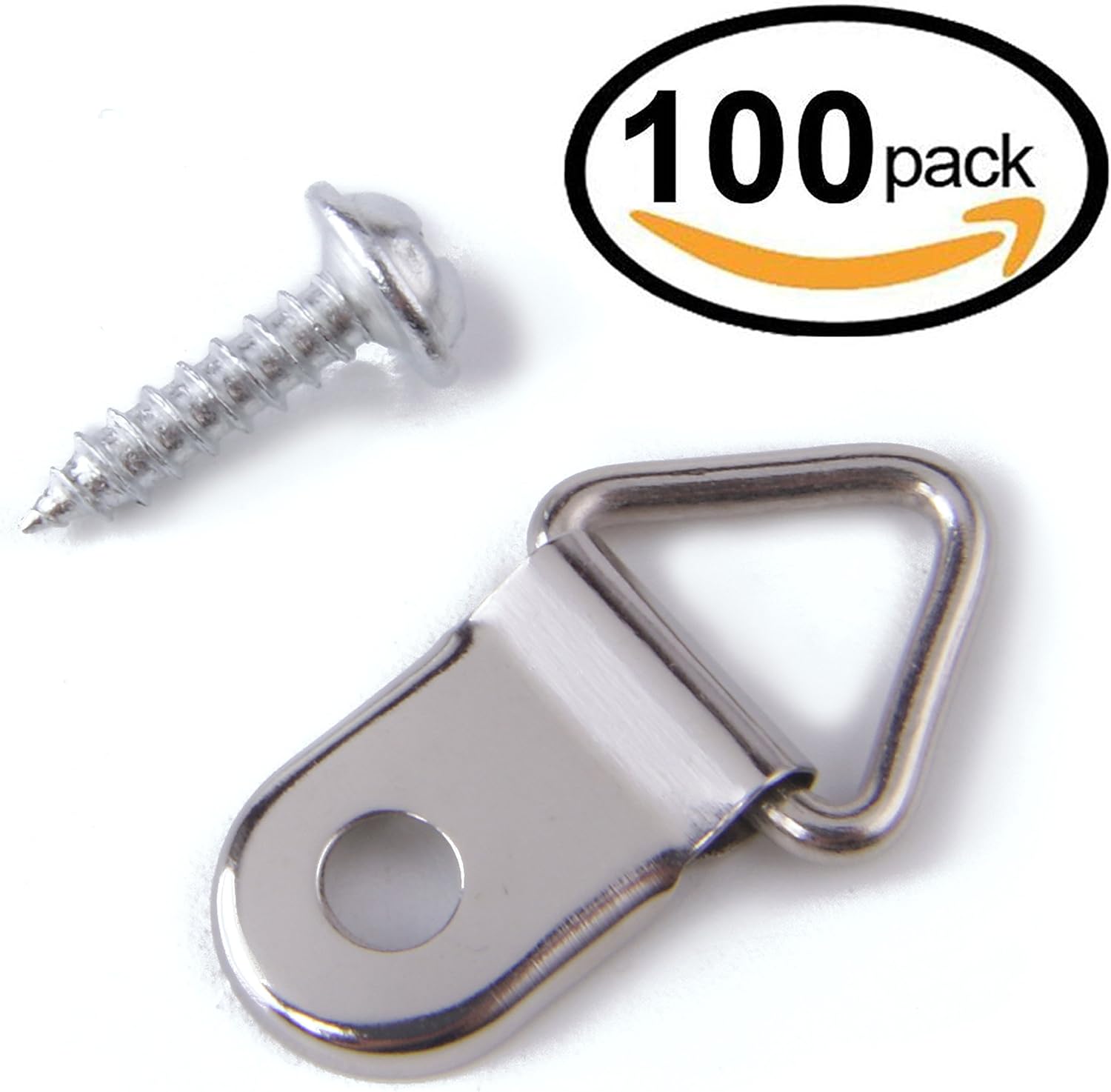 EDCarrying 100 Pack Heavy Duty Triangle Ring Picture Hangers with ...
