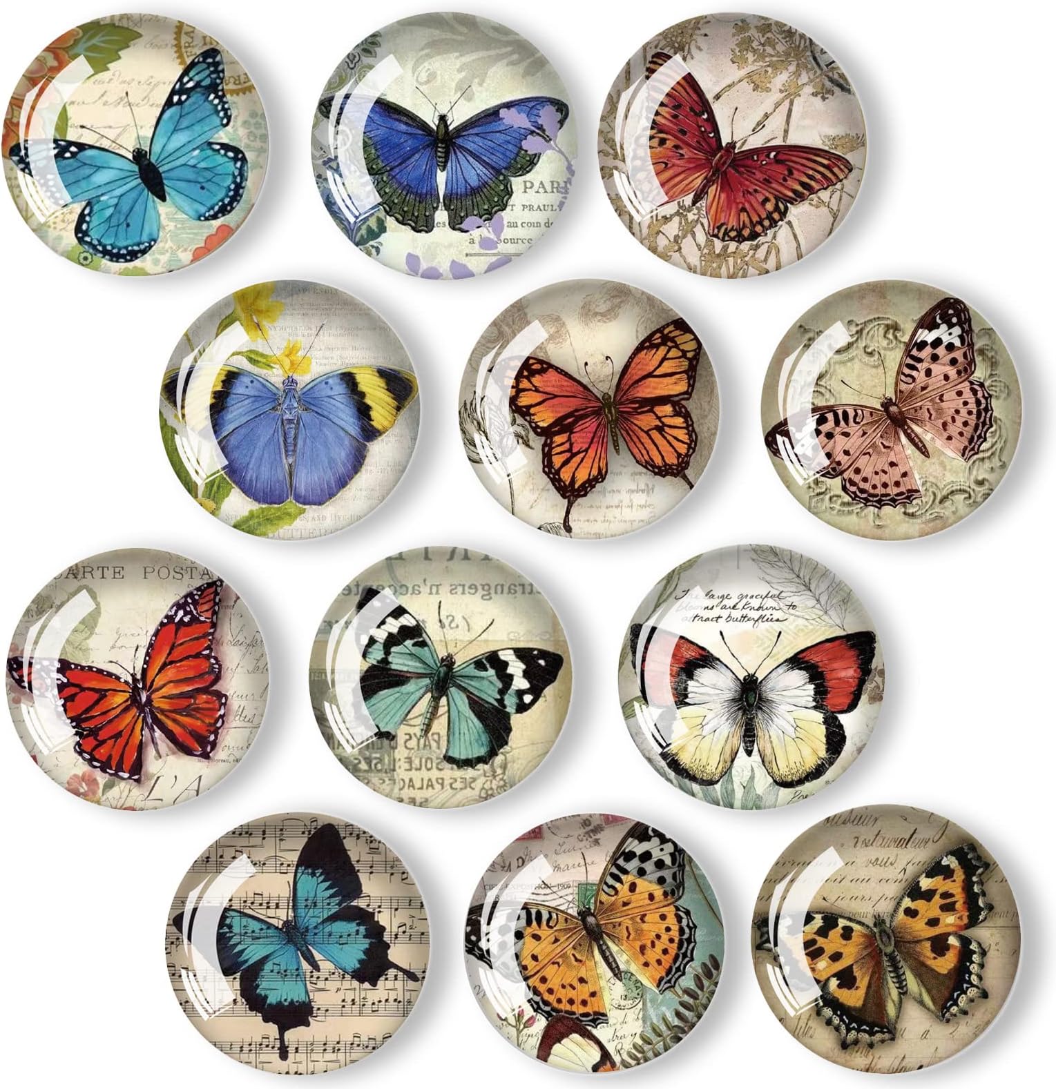 Amazon.com: 12 Pieces Glass Magnets for Refrigerator - Cute Fridge ...