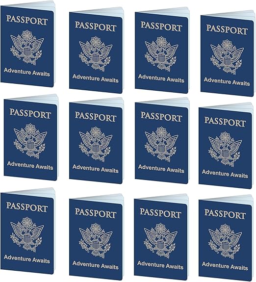 Amazon.com: Beistle 12 Piece Fake Passports For Around The World Travel ...