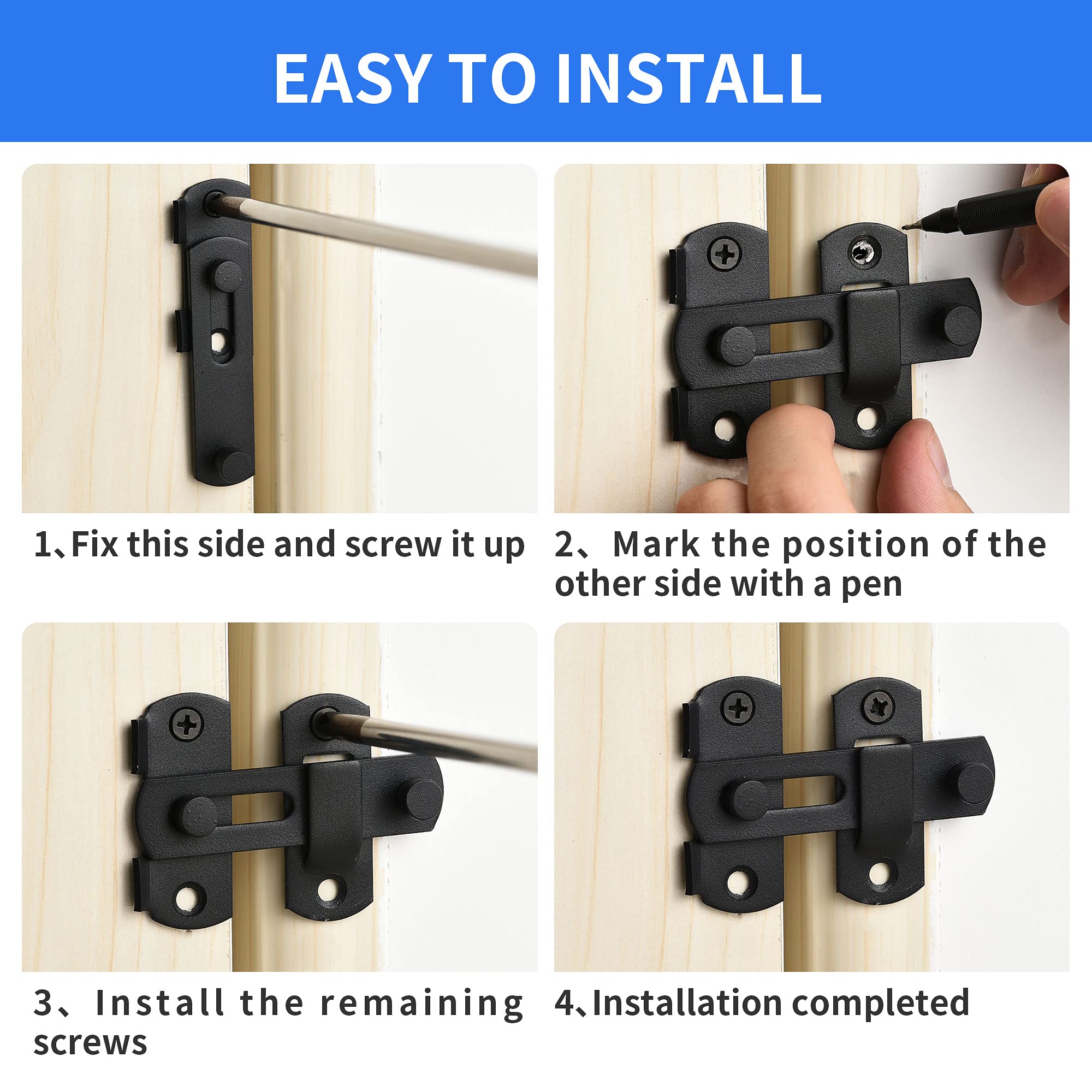 Padlock And Latch Lovelysp Black Painted Iron Lock Latch Latch Security ...