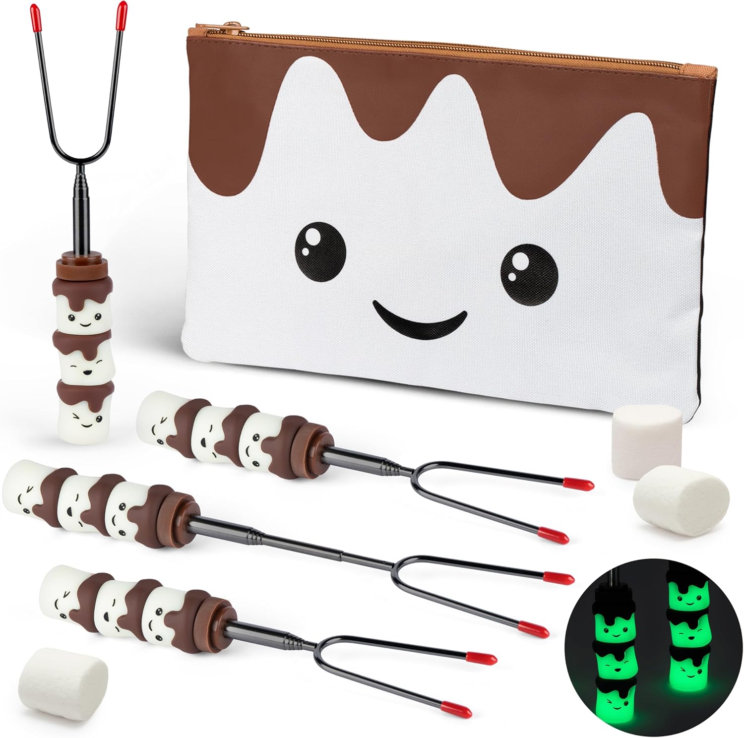 The S'mores Company - Smores Caddy & 4 Marshmallow Roasting Sticks Kit ...
