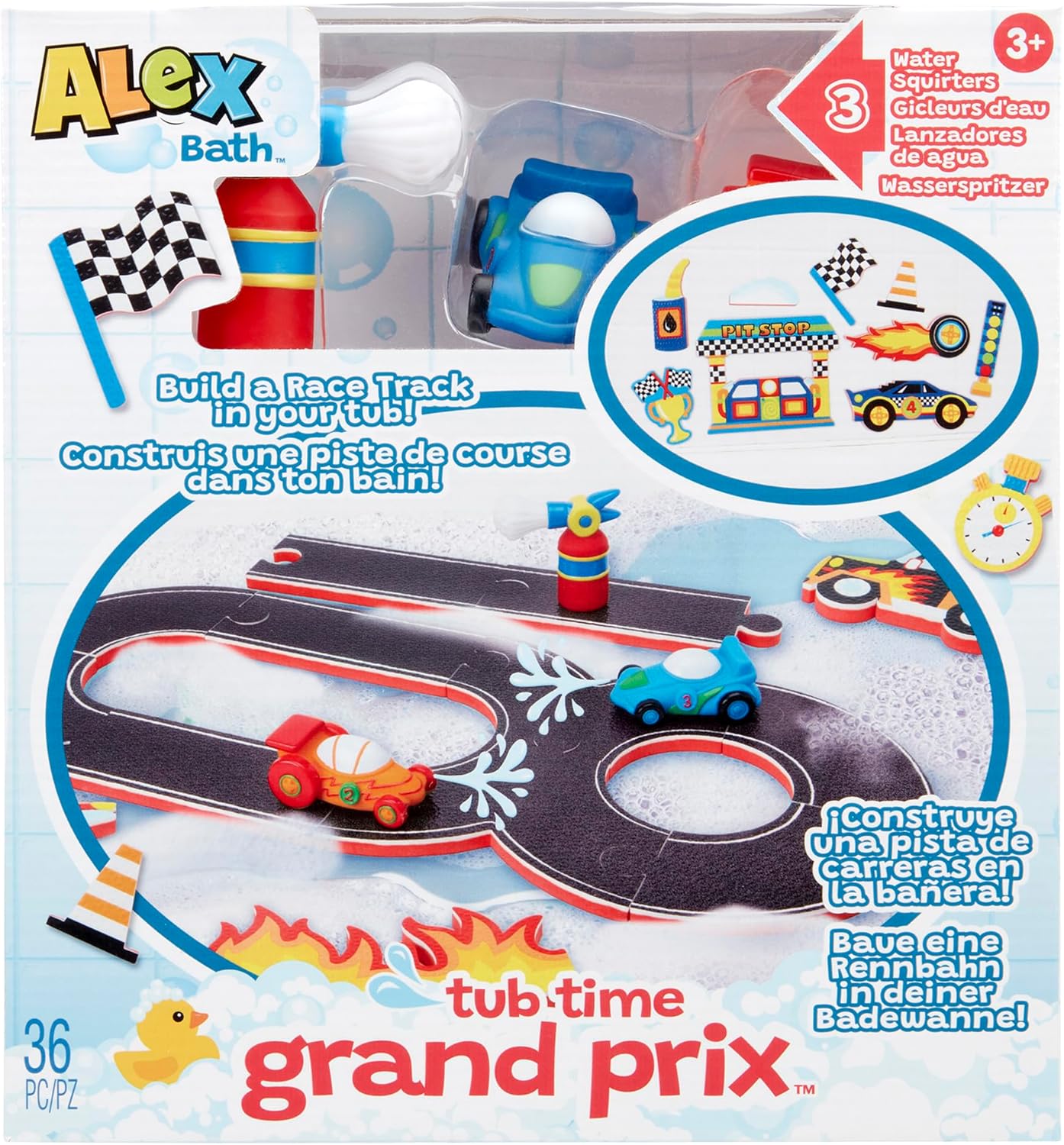 Amazon.com: Alex: Tub Time Grand Prix - 32 Piece Bath Time Toy Set, Car ...