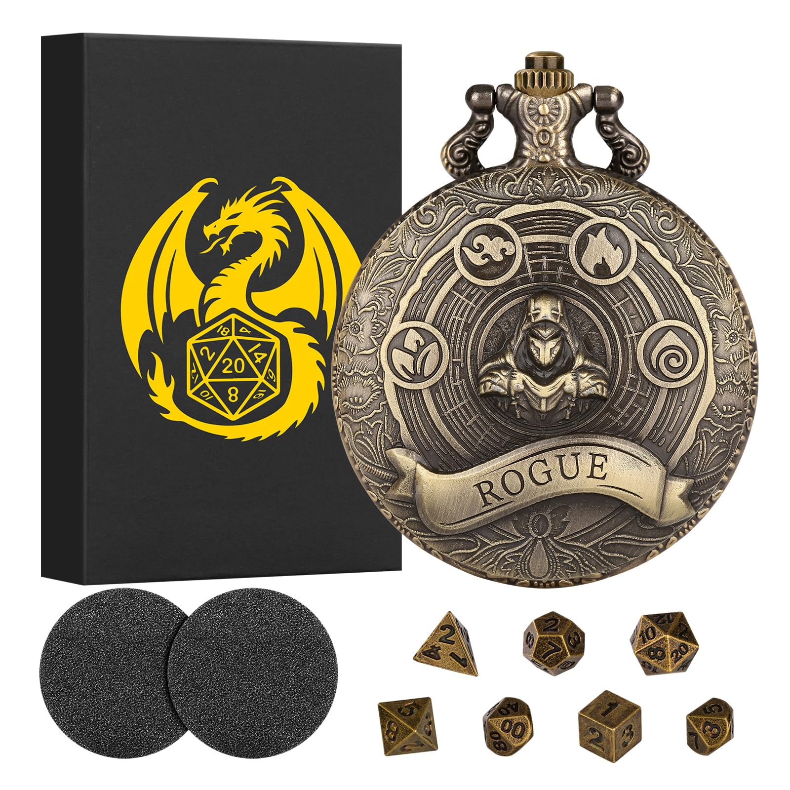 Amazon.com: Mini DND Dice Set Steampunk Rogue Pocket Watch Shell Case ...
