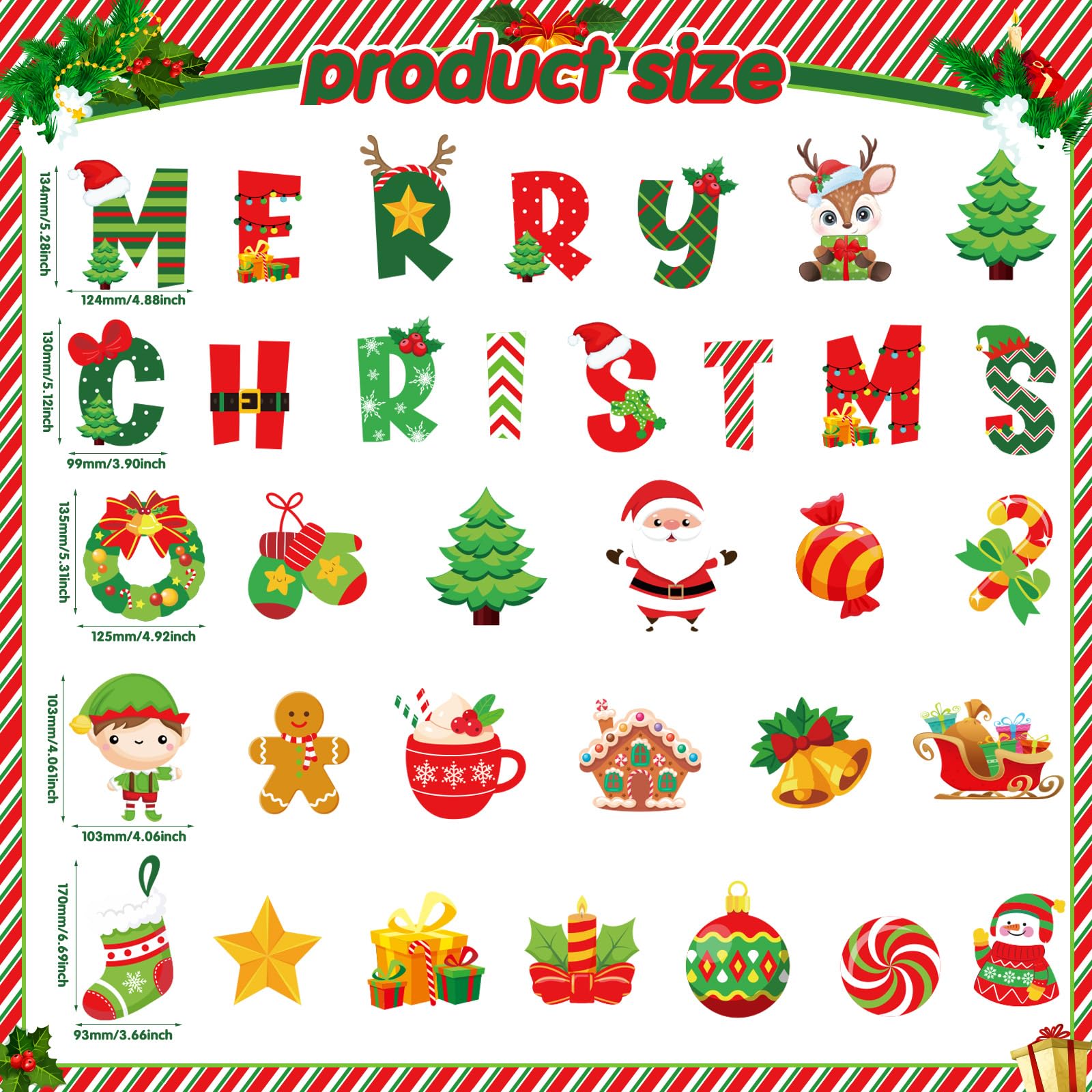 Snapklik.com : 72 Pcs Merry Christmas Bulletin Board Set Winter ...