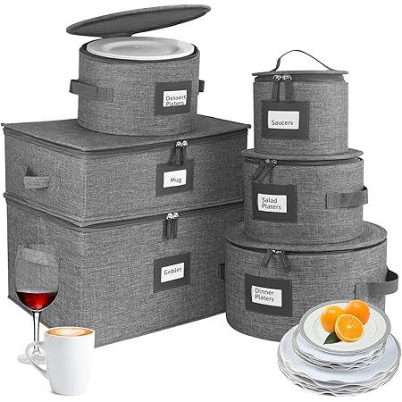 Amazon.com: China Storage Containers Set of 6,Includes Wine Glass ...